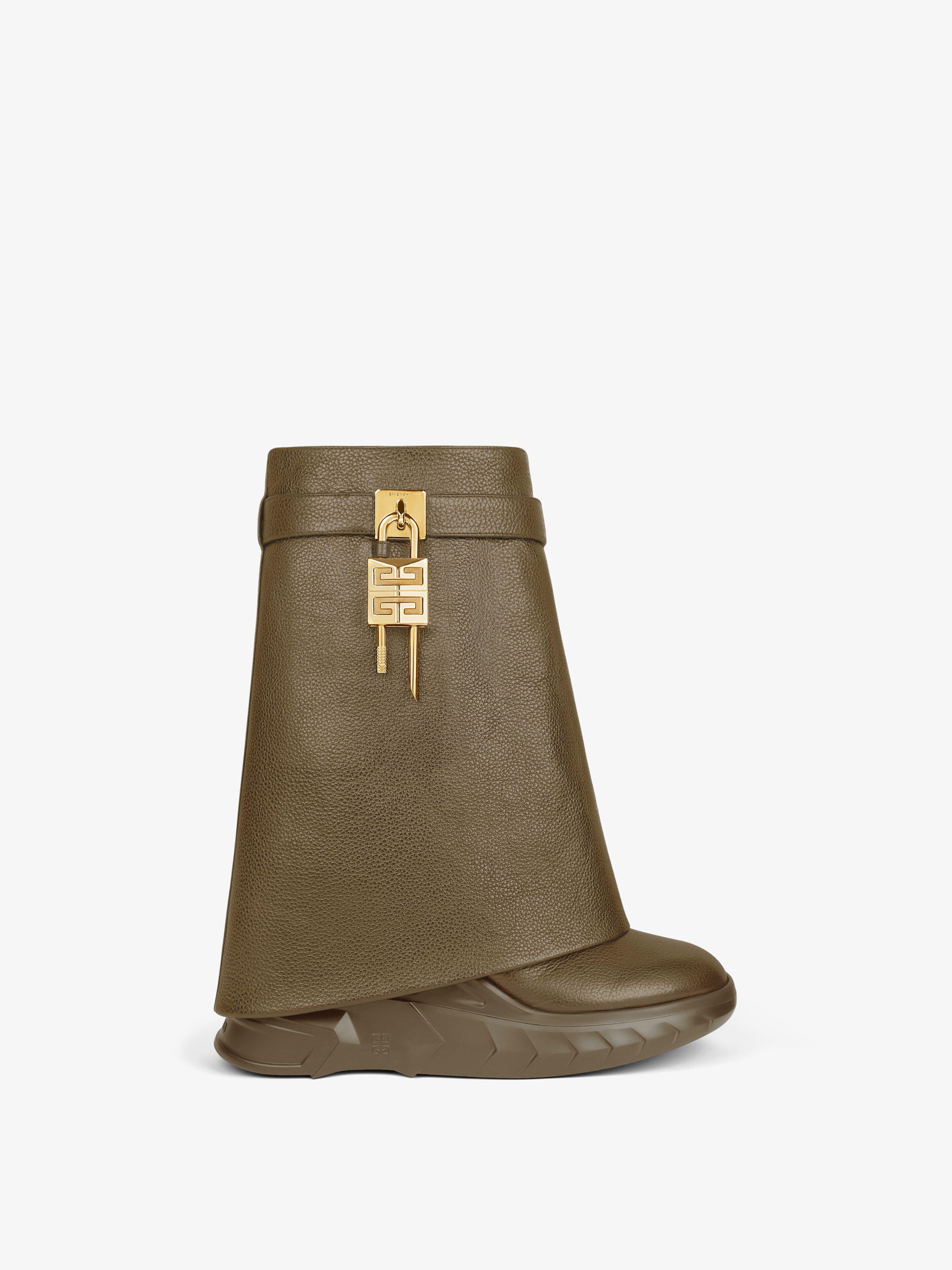 Givenchy Shark Lock Biker Ankle Boots in Natural | Lyst
