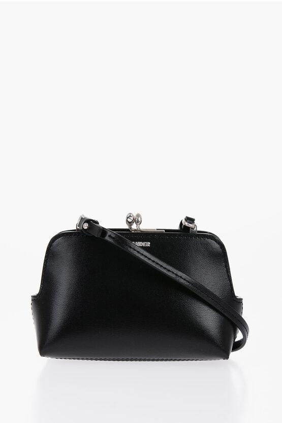 Jil Sander Leather Mini Crossbody Bag With Clip Clap Closure in Black ...