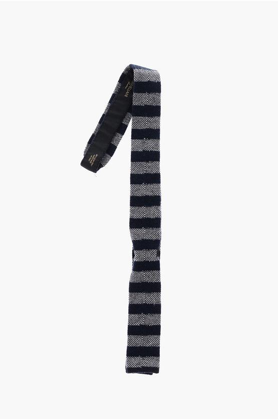 Corneliani Cashmere And Silk Striped Kipper Tie in Black for Men | Lyst UK