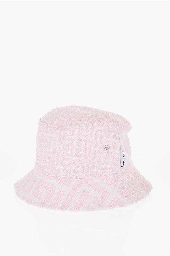 Balmain Jacaquard Bucket Hat With Monogrammed Motif in Pink | Lyst UK