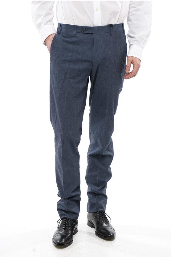 Corneliani Cc Collection Cotton Right Pants With Flush Pockets in Blue ...