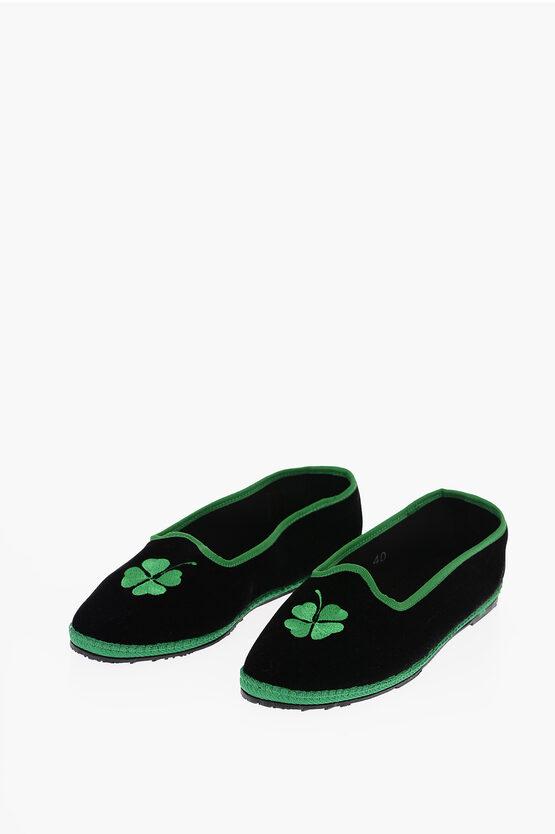 GIL CASAS Velvet Furlane With Contrasting Edge And Four-Leaf Clover Em ...