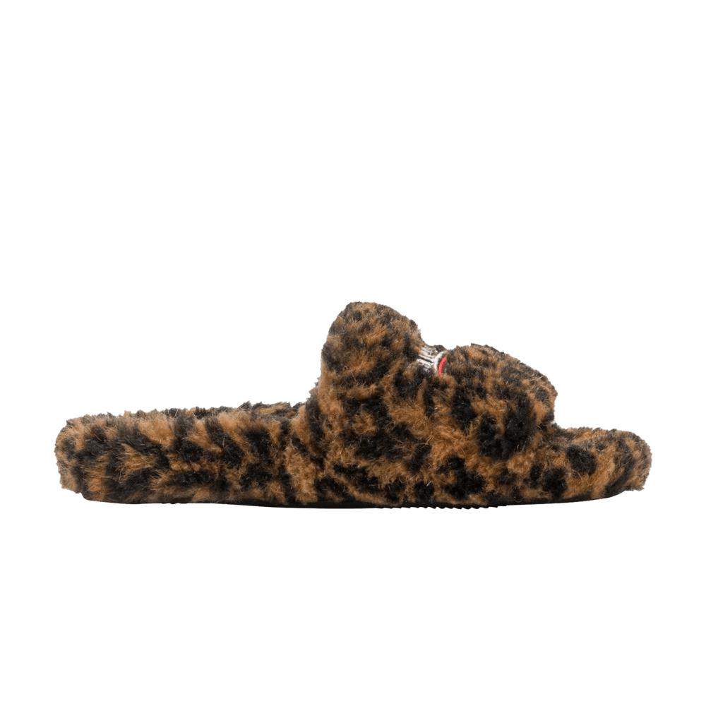 Balenciaga Furry Slides 'leopard' in Brown | Lyst