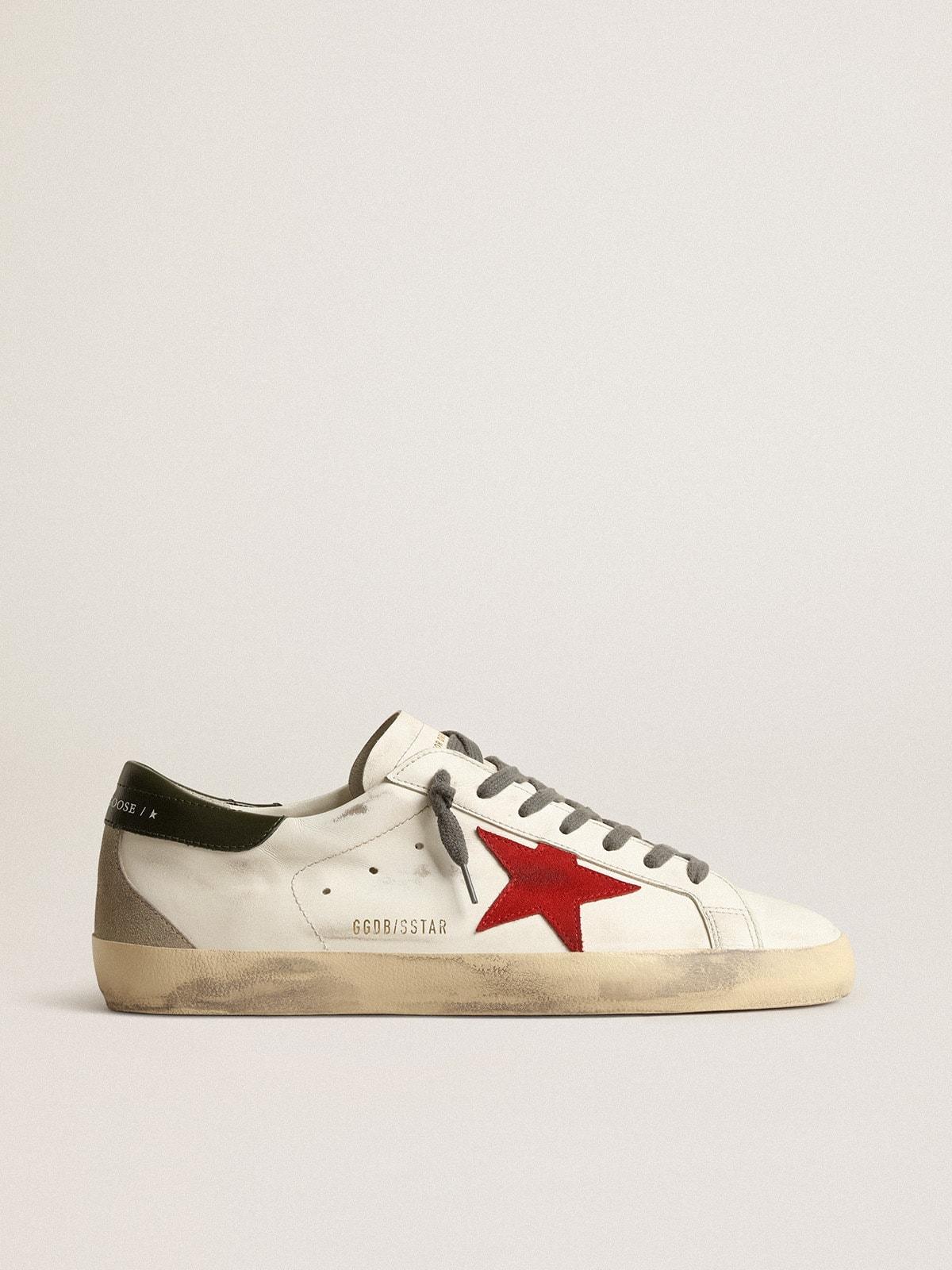 Golden Goose Super-Star With Suede Star And Leather Heel Tab in Natural ...