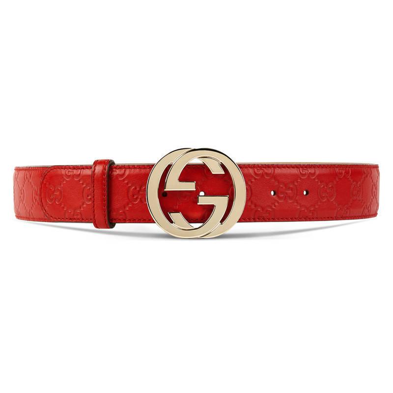 Mens Red Leather Gucci Belt | Paul Smith