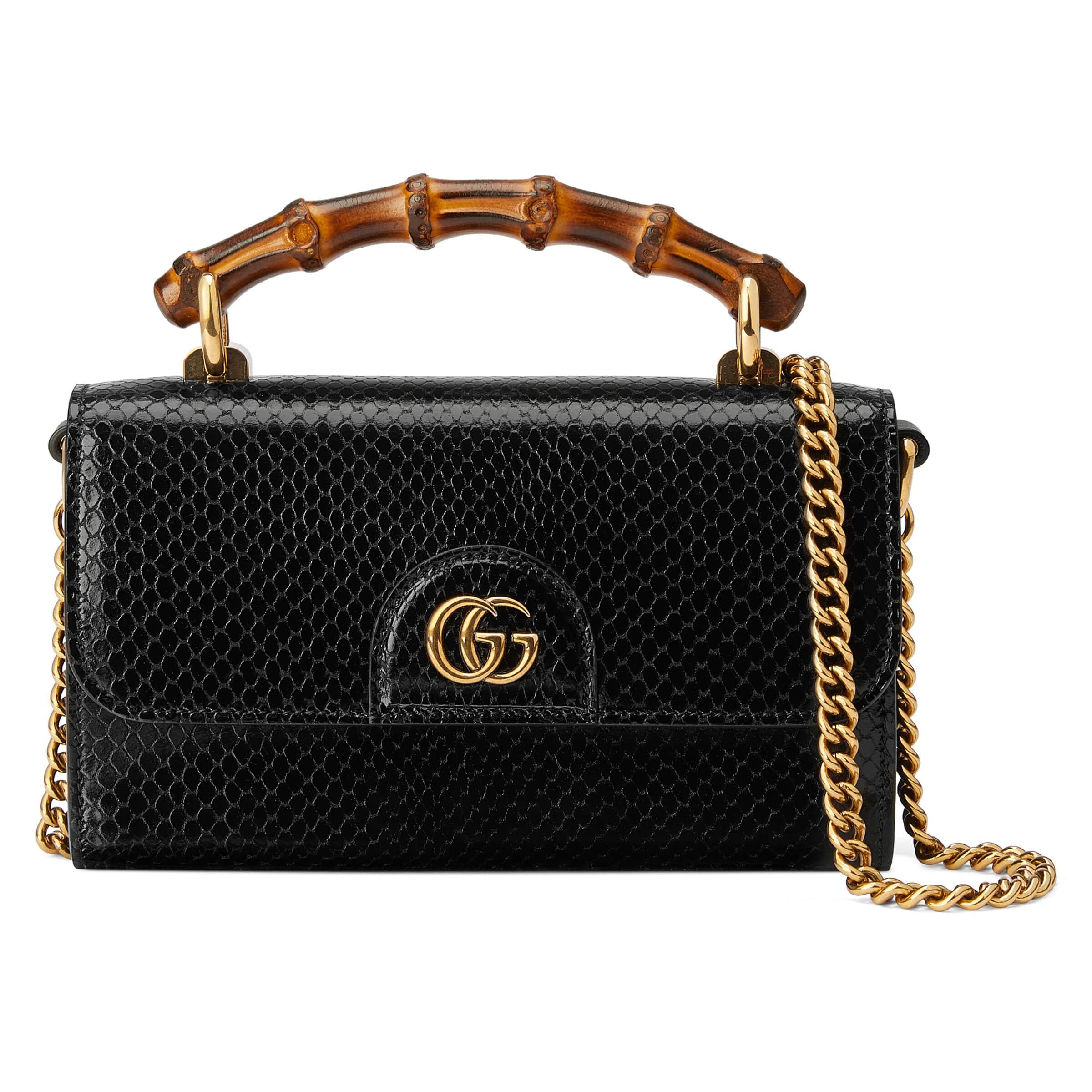 Gucci Leather Diana Mini Python Bag In Black Lyst Canada