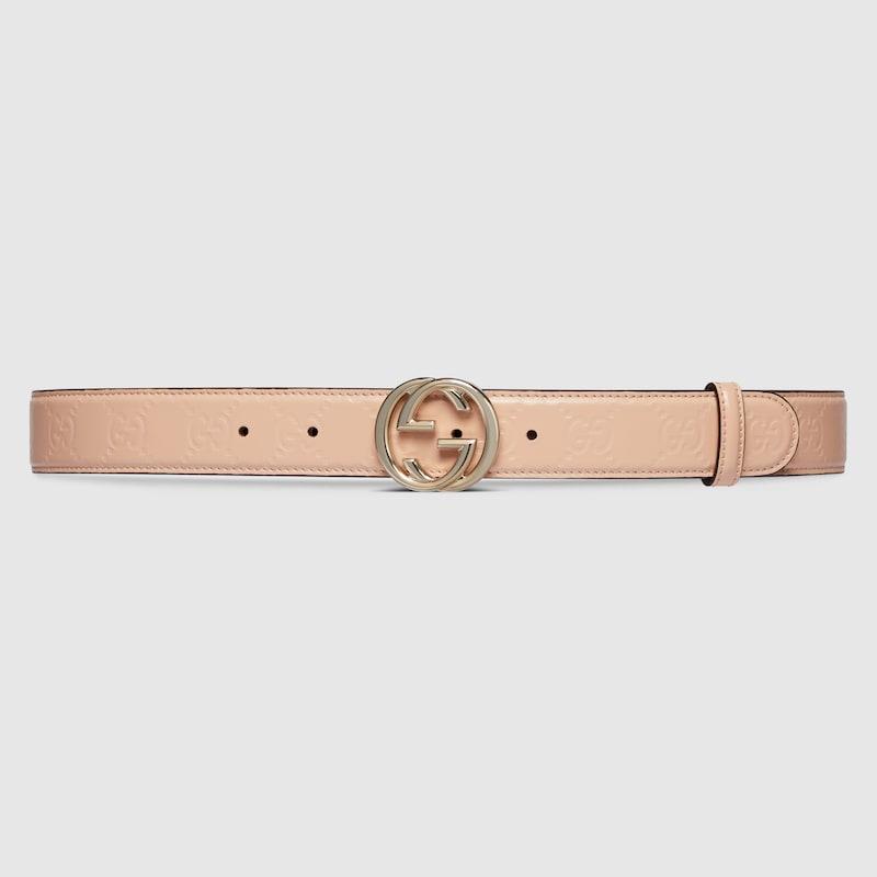 Gucci GG Belt With Interlocking G Buckle in Natural | Lyst