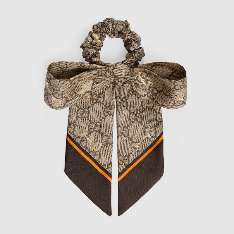 Gucci Silk Gg Scrunchie Set in Metallic | Lyst Canada