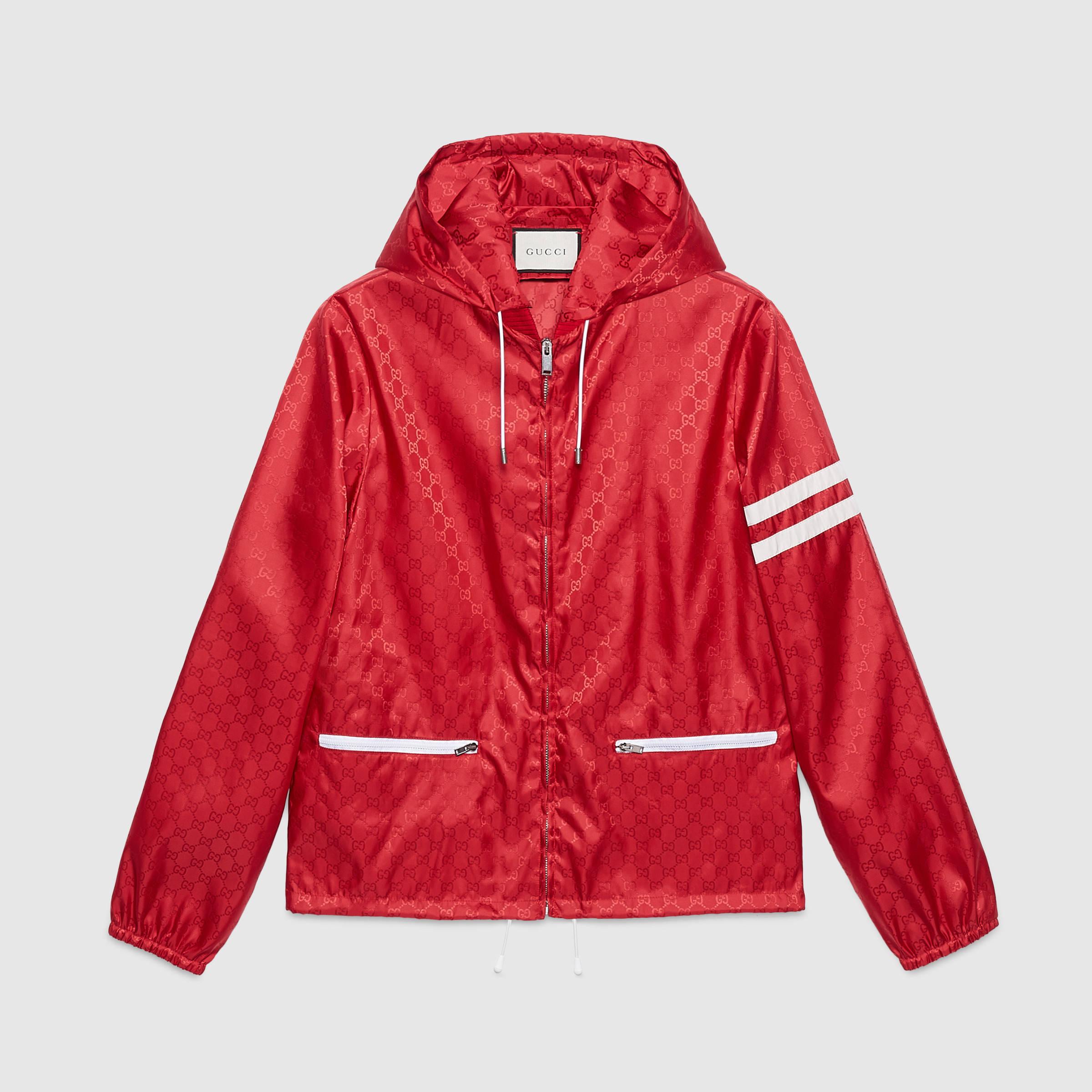 Gucci Synthetic Nylon Windbreaker in Red for Men - Lyst