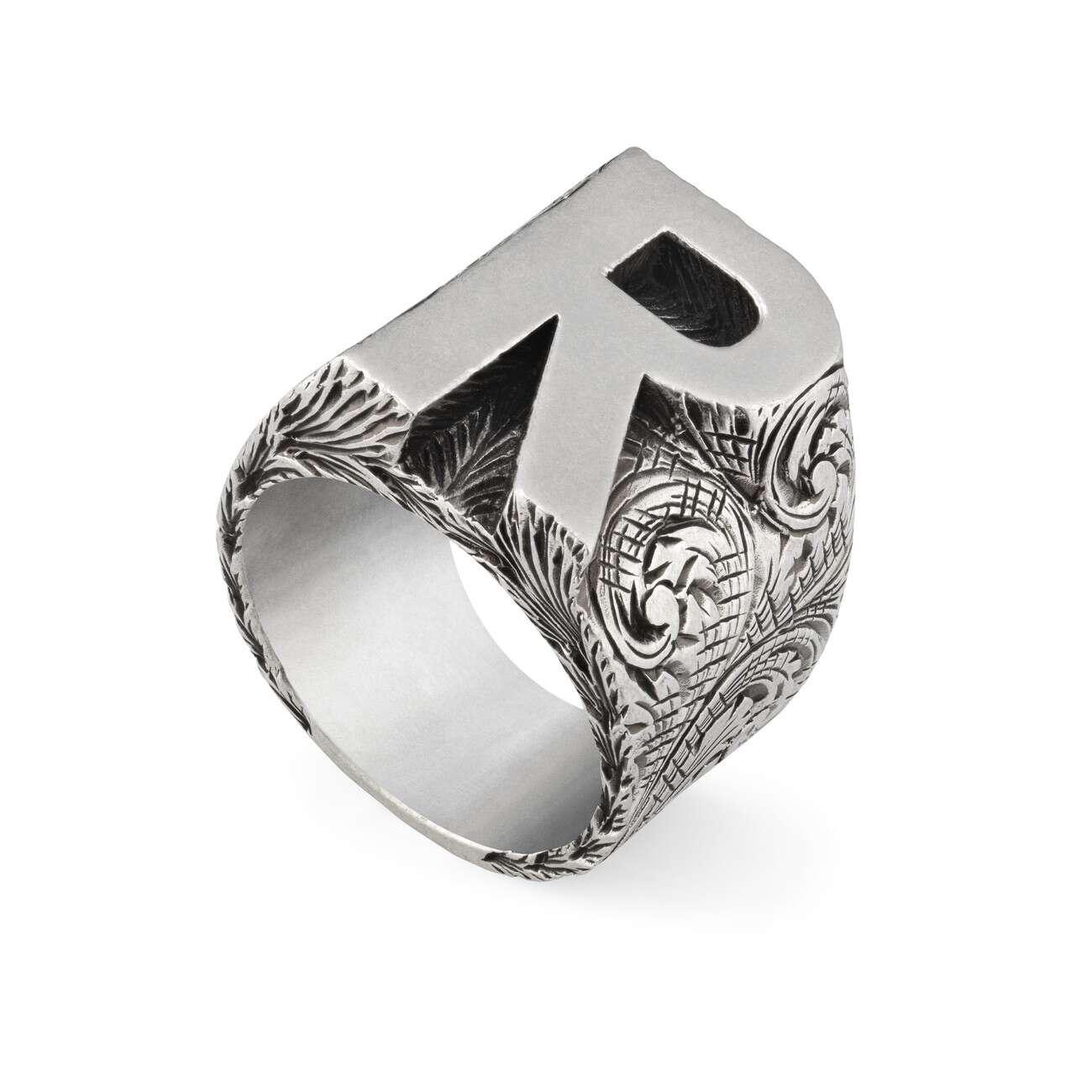 Gucci Letter R Ring In Silver in Metallic - Lyst