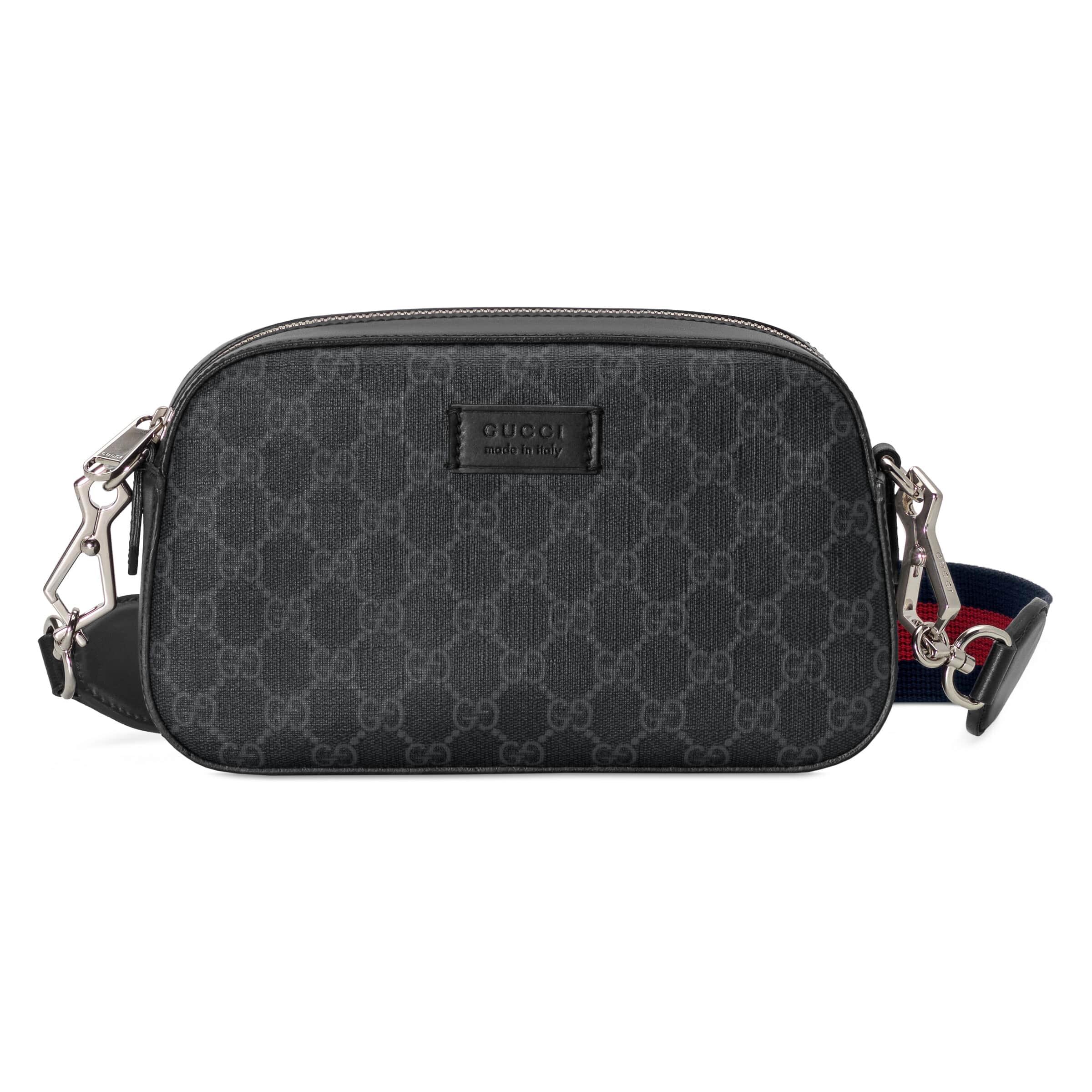 Gucci GG Supreme Canvas Camera Bag in Black for Men | Lyst