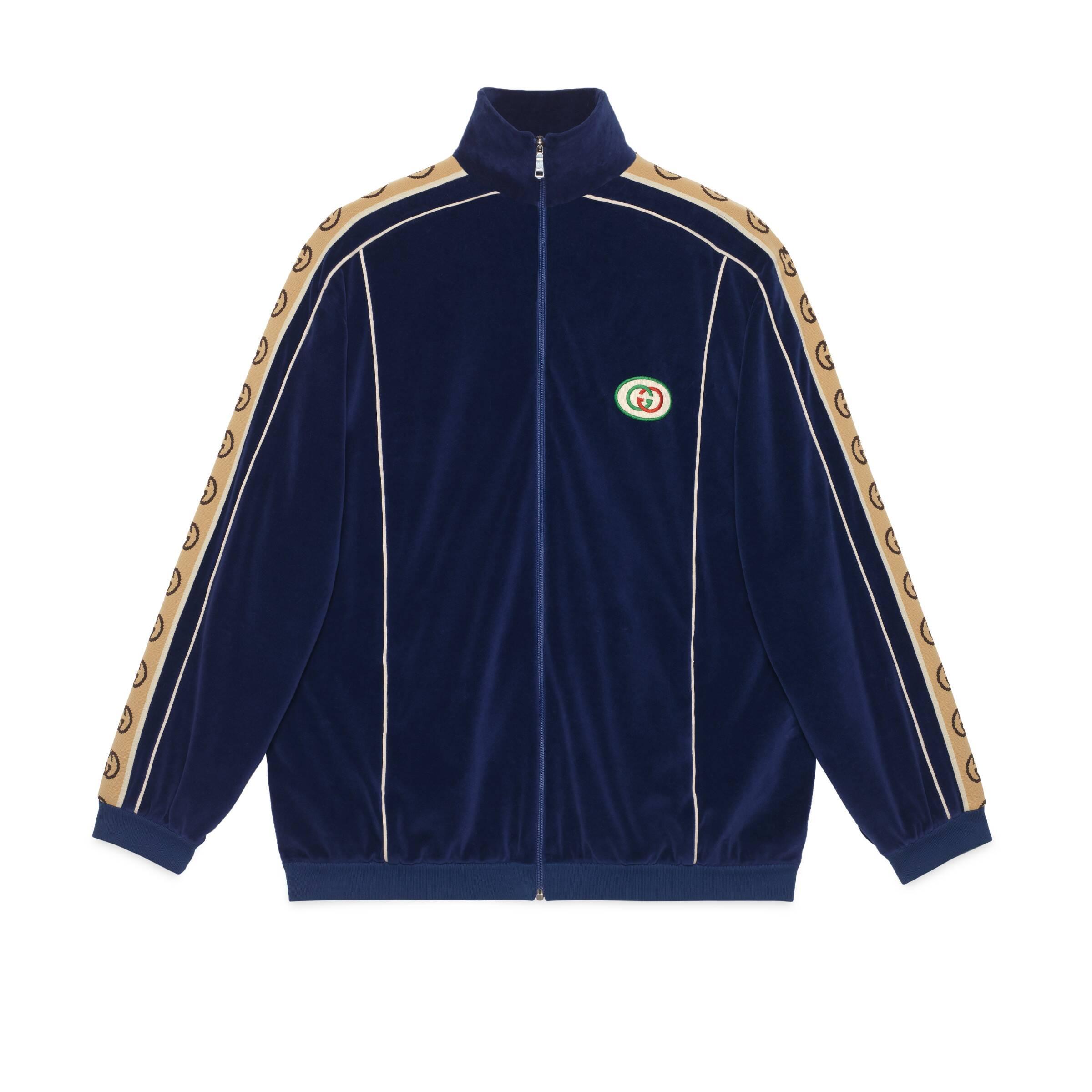 Gucci Cotton Oversize Chenille Jacket in Blue for Men - Lyst