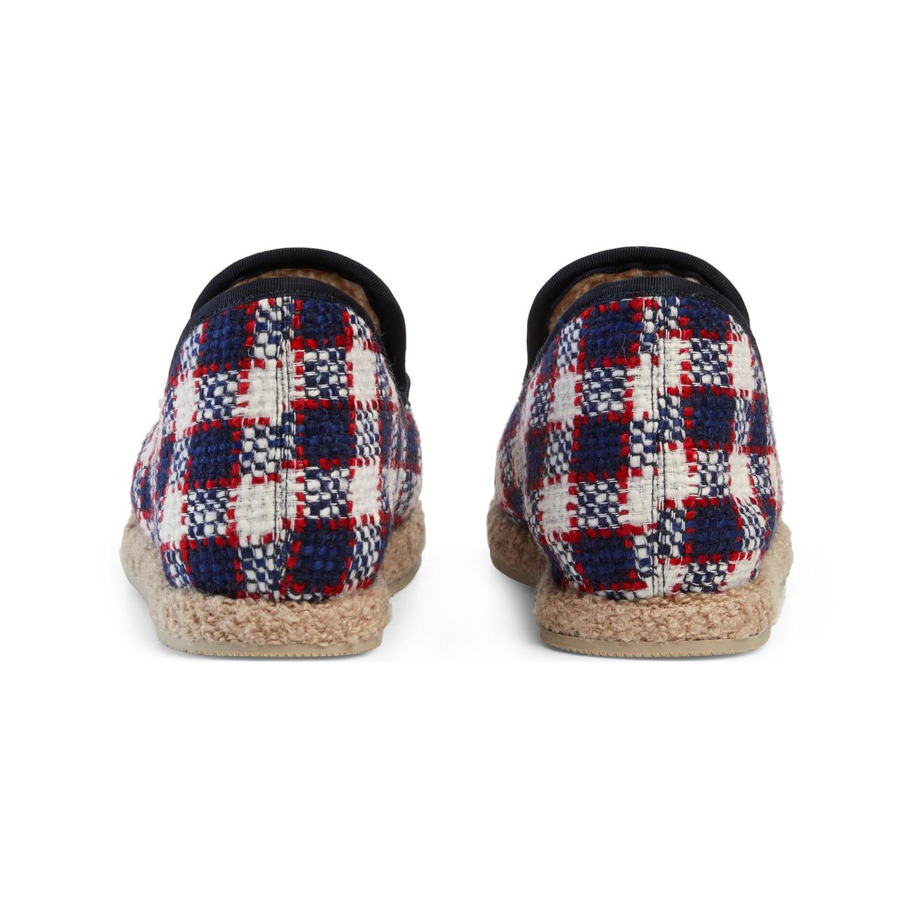 Gucci Women's Check Tweed Loafer in Grey (Gray) - Lyst