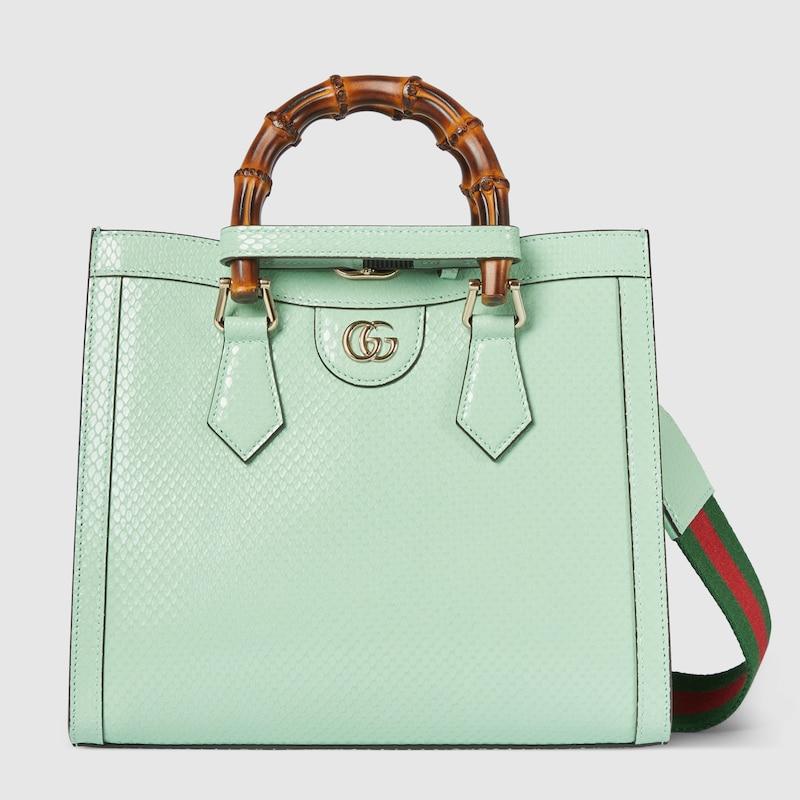 Gucci Diana Small Python Tote Bag, , Precious in Green | Lyst