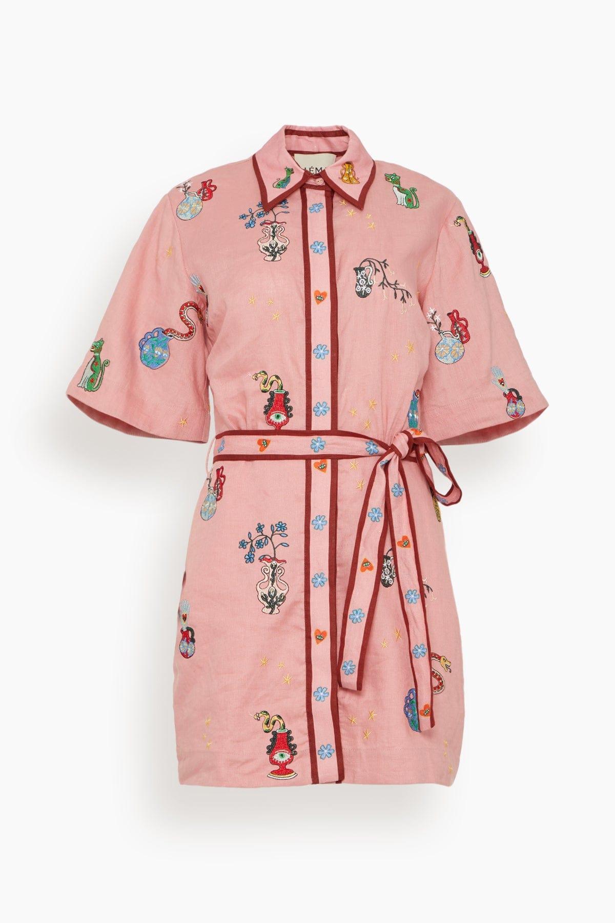 ALÉMAIS Timmy Embroidered Mini Dress in Pink | Lyst