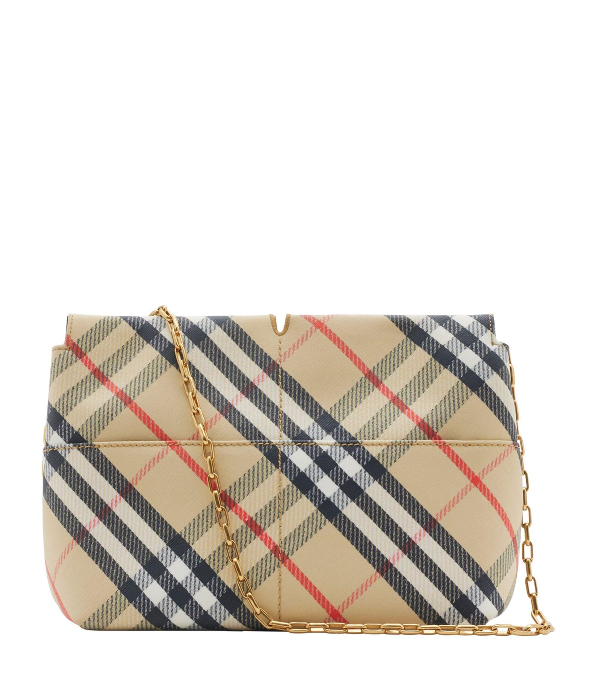 Burberry Check 'B' Cross-Body Bag in Gray | Lyst