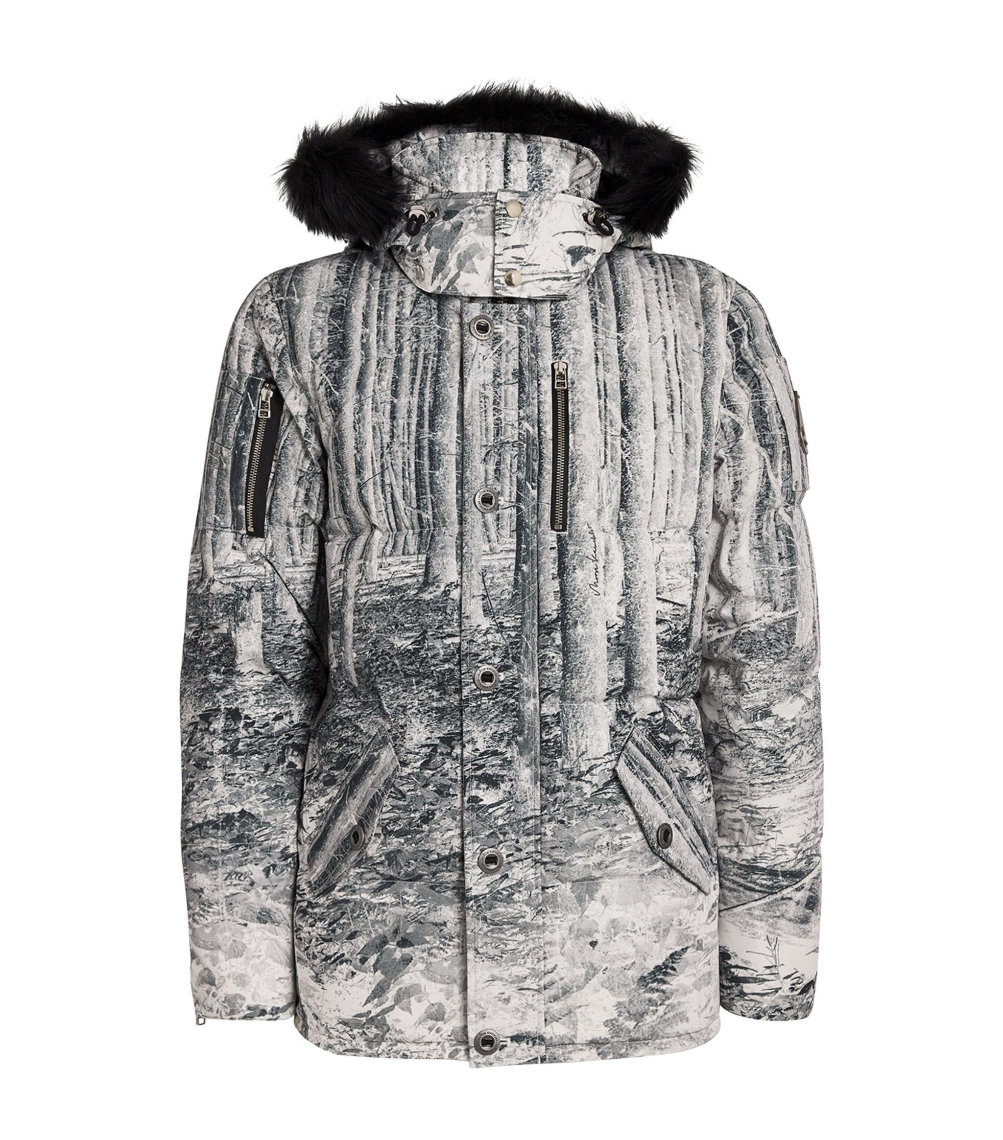Moose Knuckles Forest Print 3Q Down Jacket in Gray for Men | Lyst