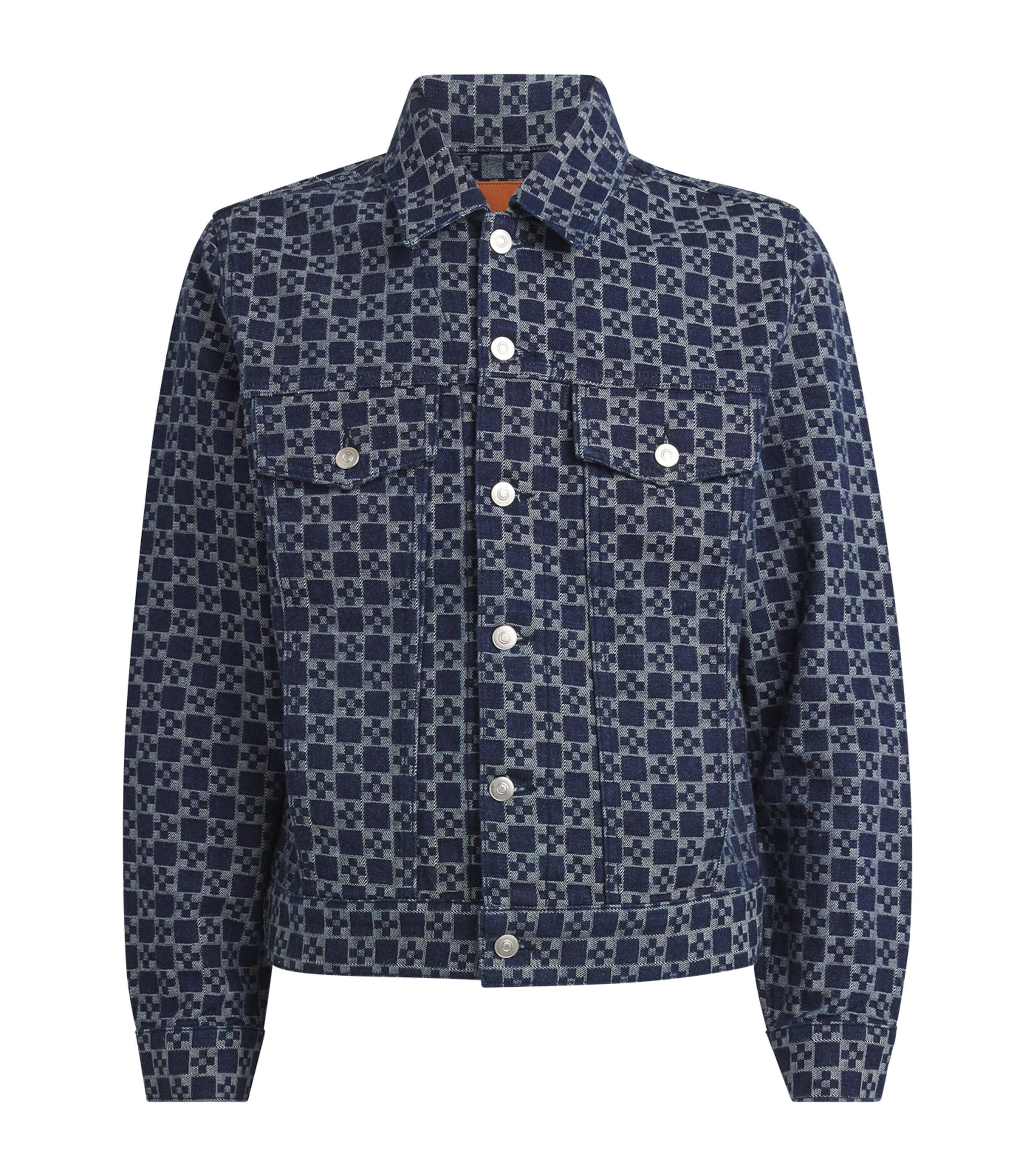 Sandro Jacquard Denim Jacket in Blue for Men | Lyst