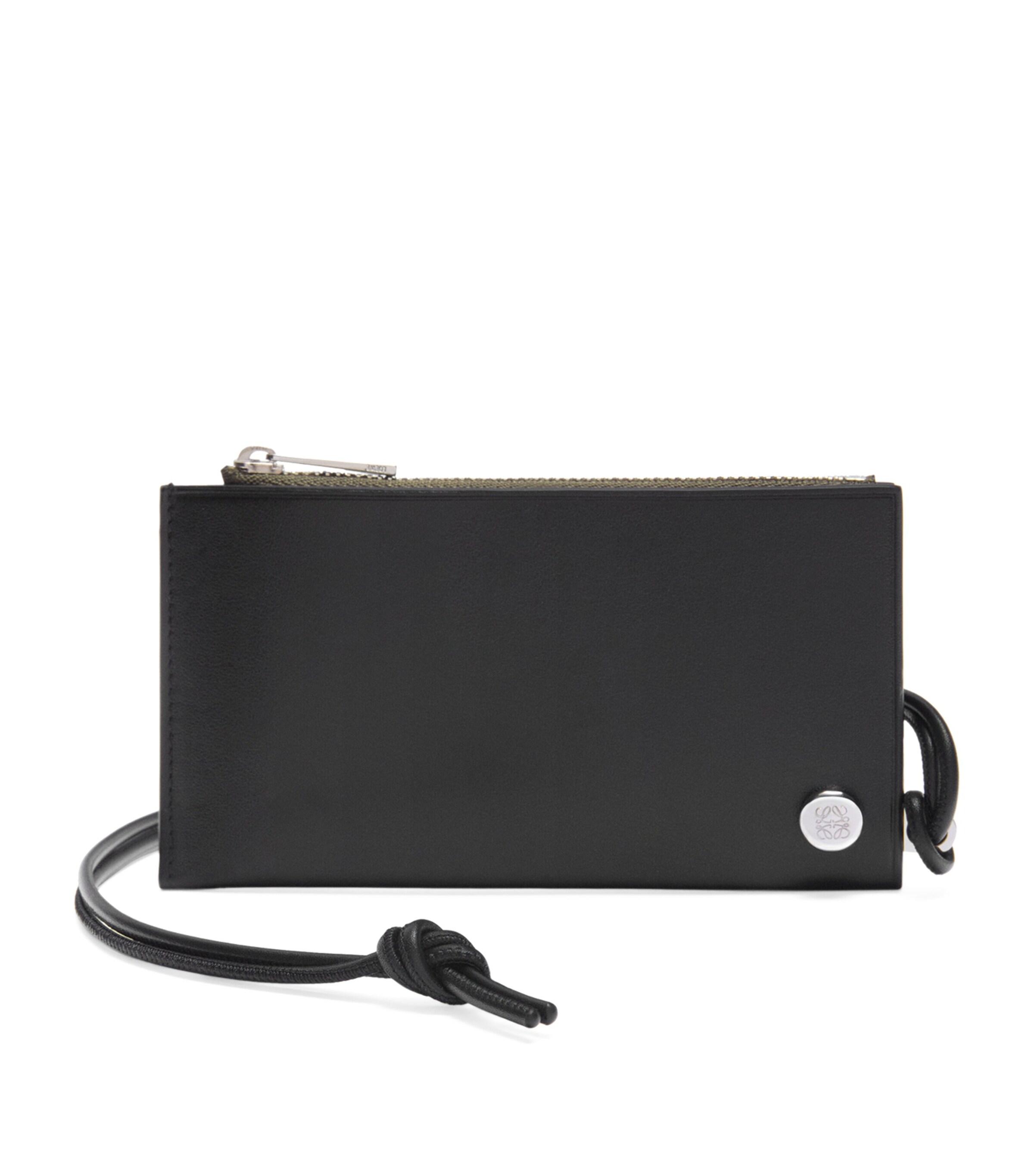Loewe Leather Pebble Slider Coin Card Holder in Black | Lyst UK