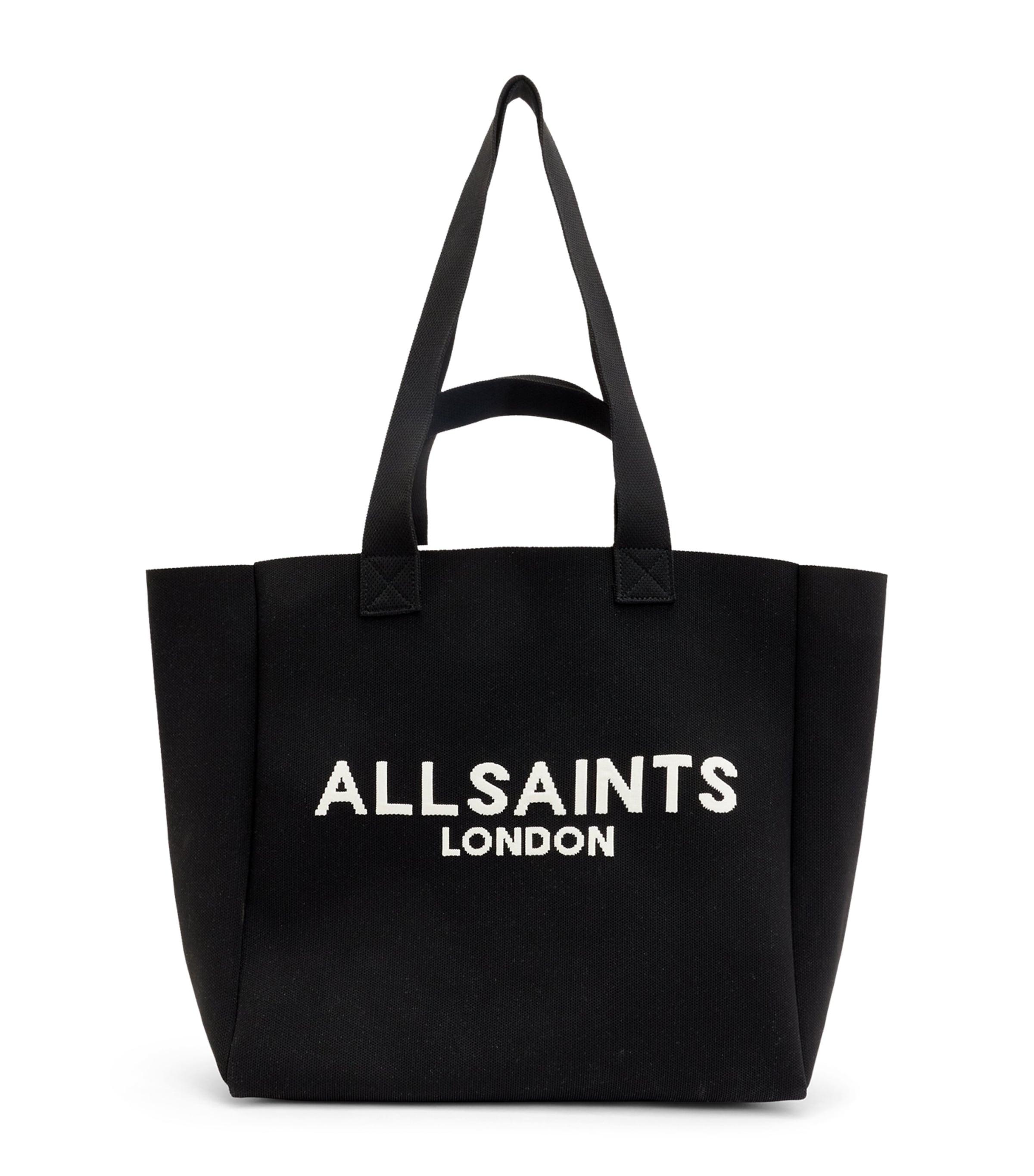 AllSaints Logo Print Izzy Tote Bag in Black | Lyst
