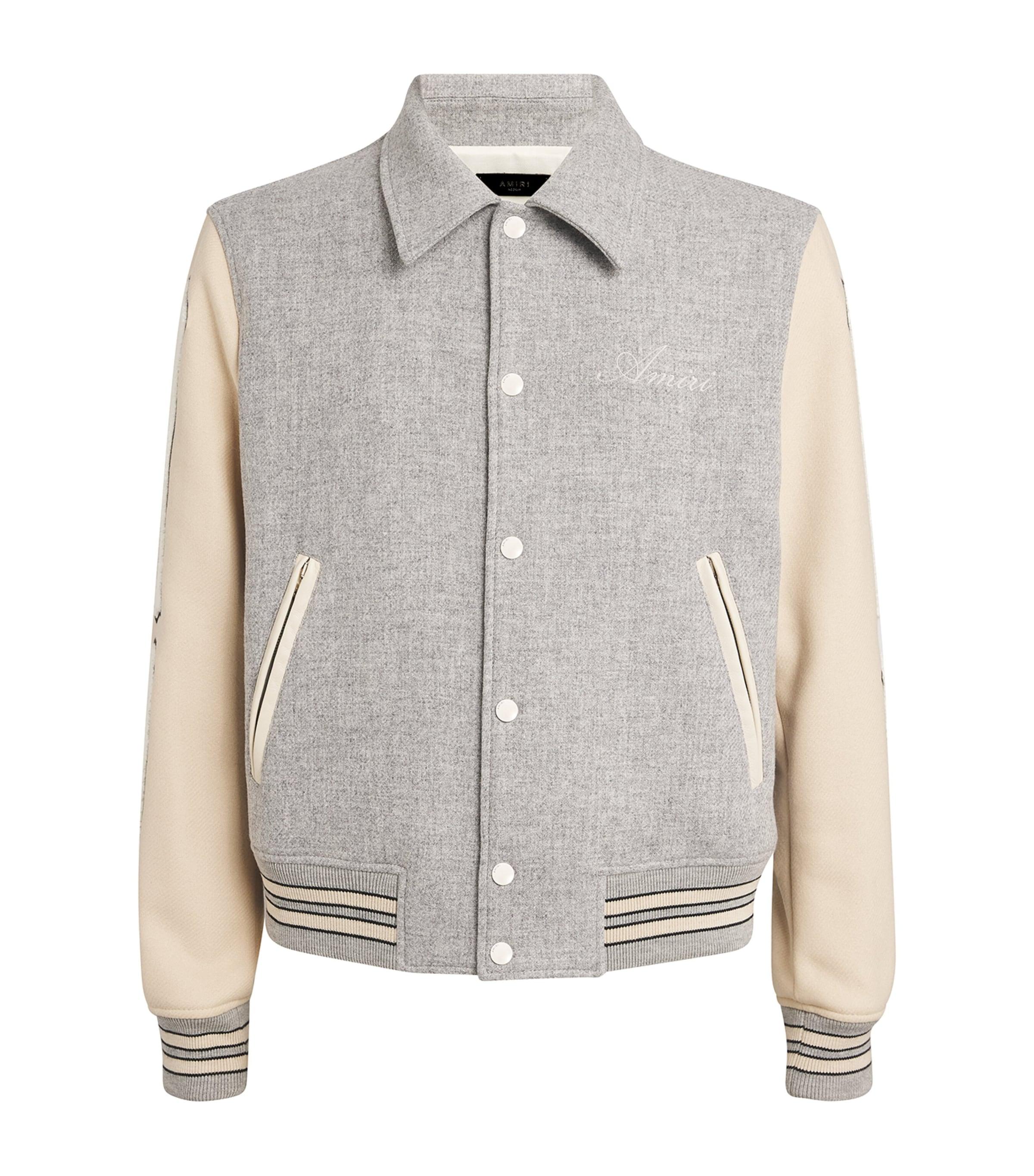 Amiri Bones Varsity Jacket in Gray for Men | Lyst