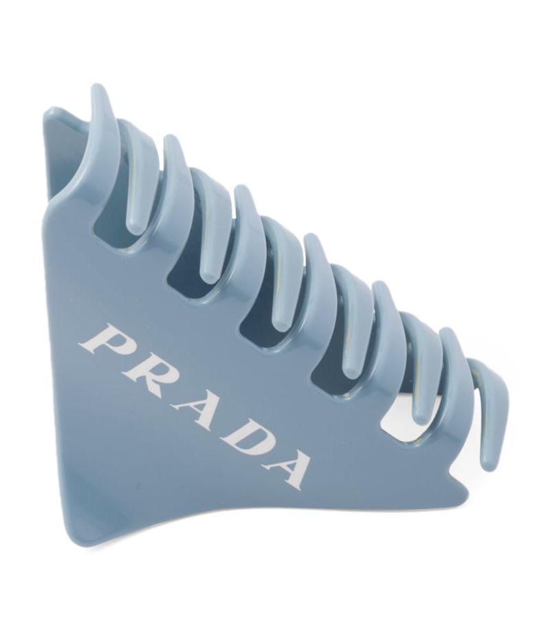 Prada Logo Hair Clip in Blue | Lyst UK