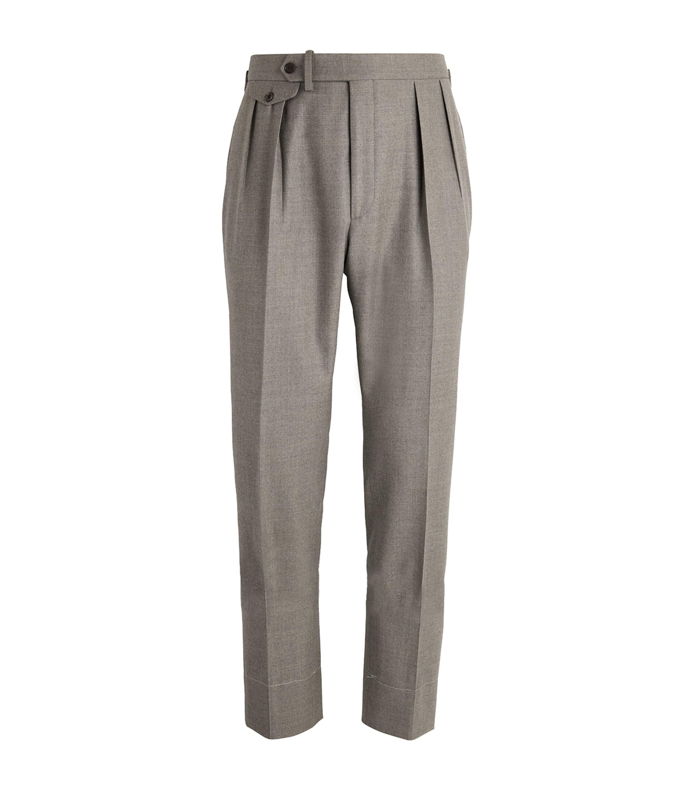 Ralph Lauren Ralph Lauren Label Wool Gregory Pleated Trousers in Gray ...