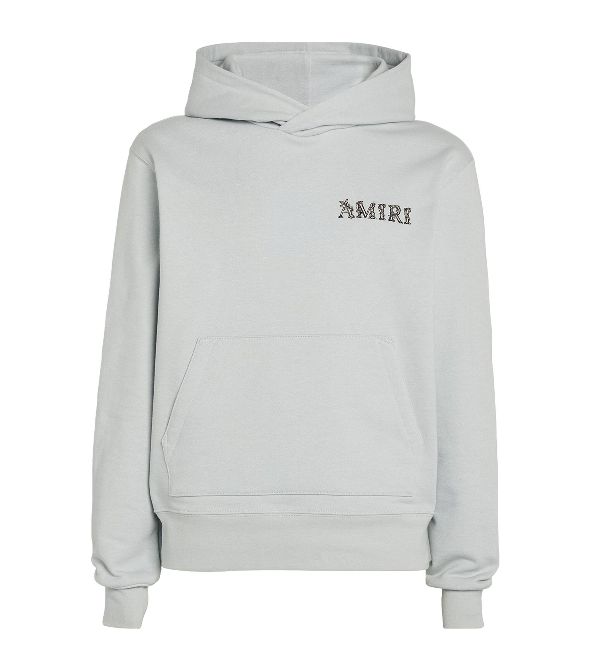 Amiri Baroque Logo Hoodie in Gray for Men | Lyst