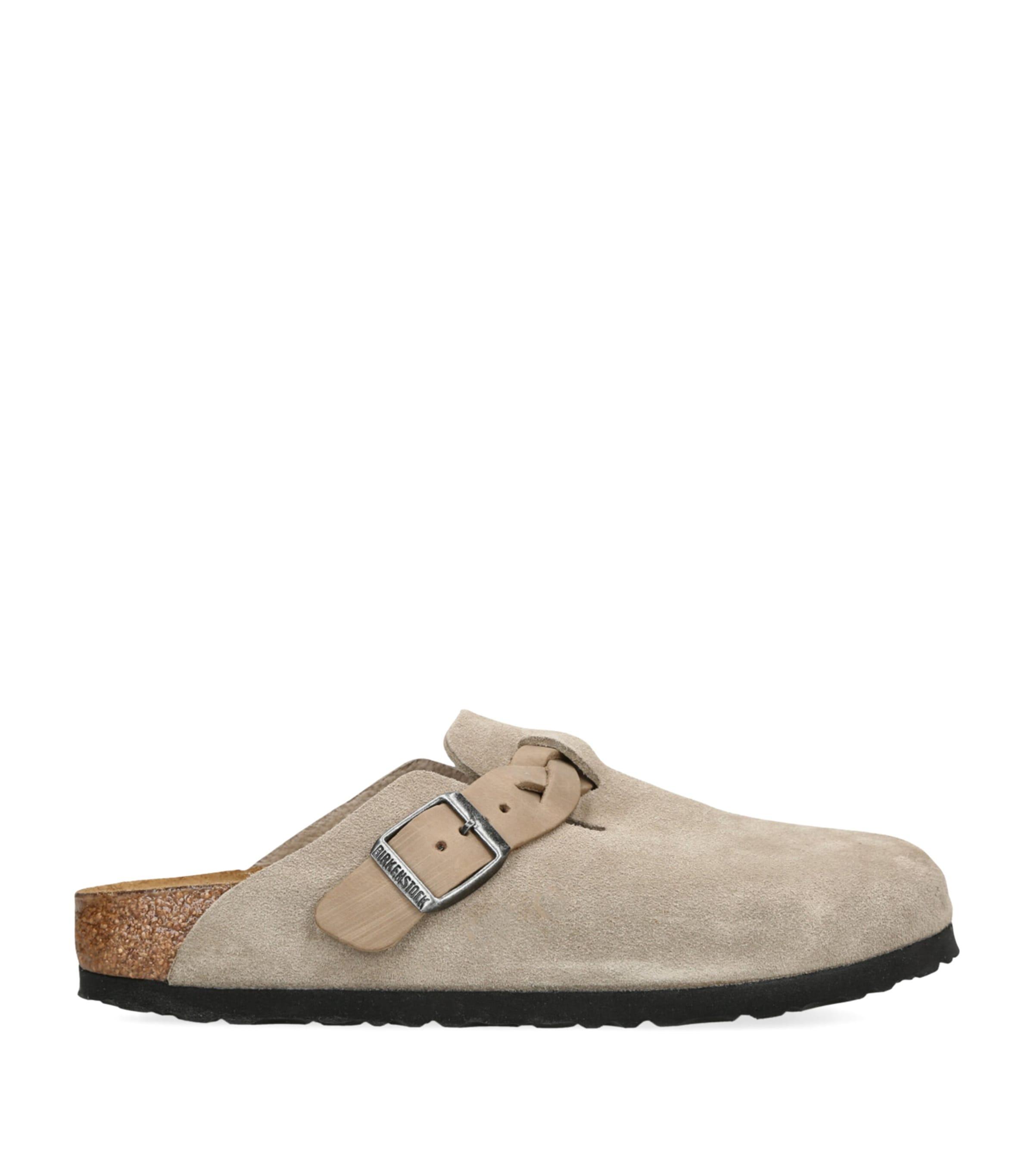 Birkenstock Suede Braid Boston Sandals in White | Lyst
