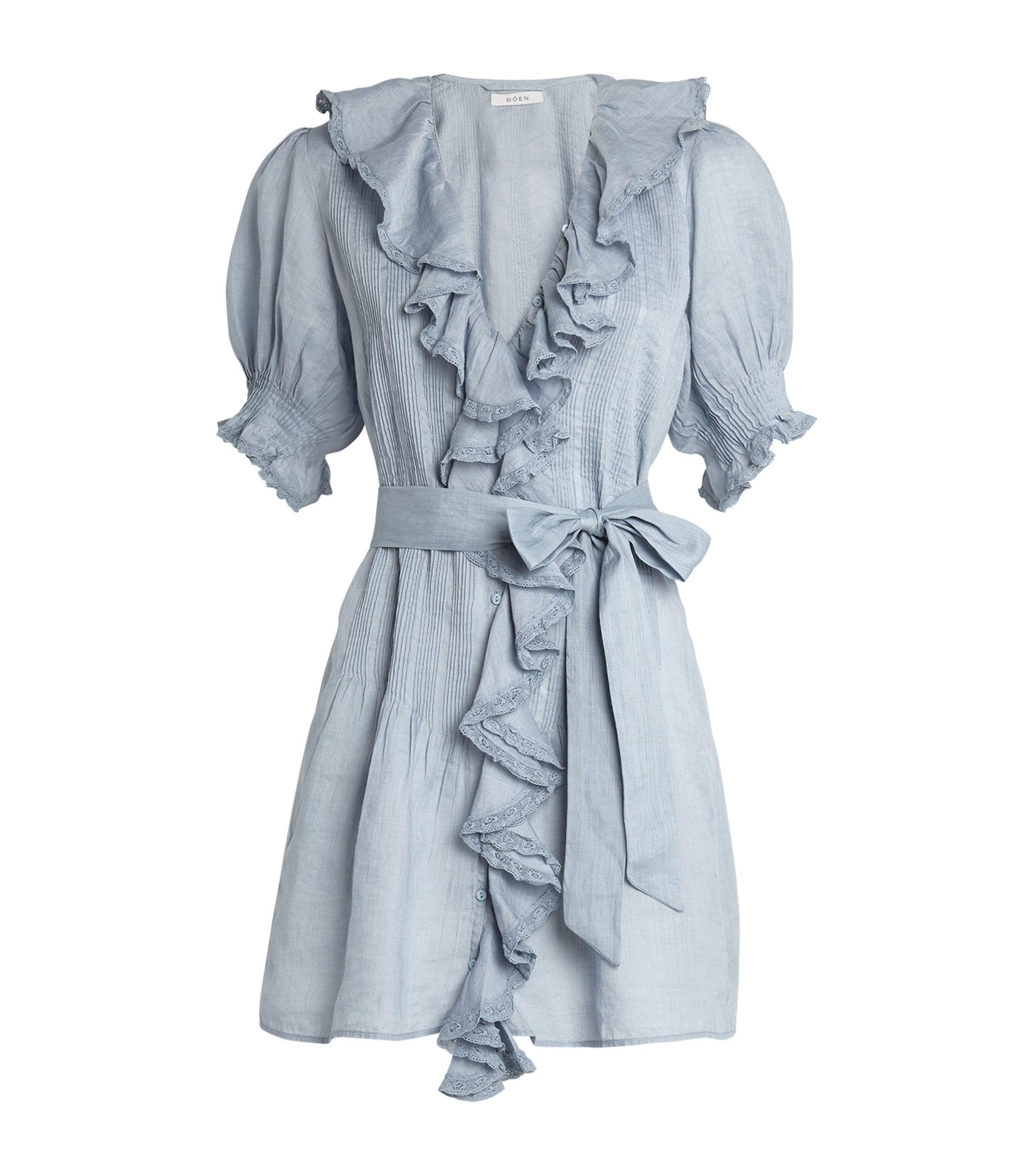 Doen Dôen Cotton Piper Mini Dress in Blue | Lyst