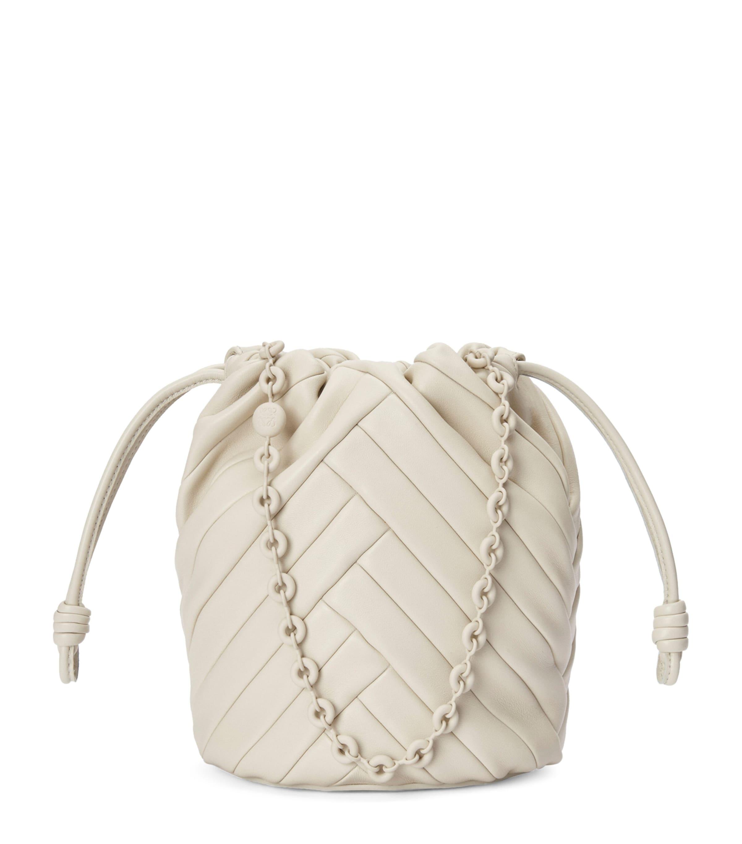 Loewe Leather Flamenco Bucket Bag in Natural | Lyst