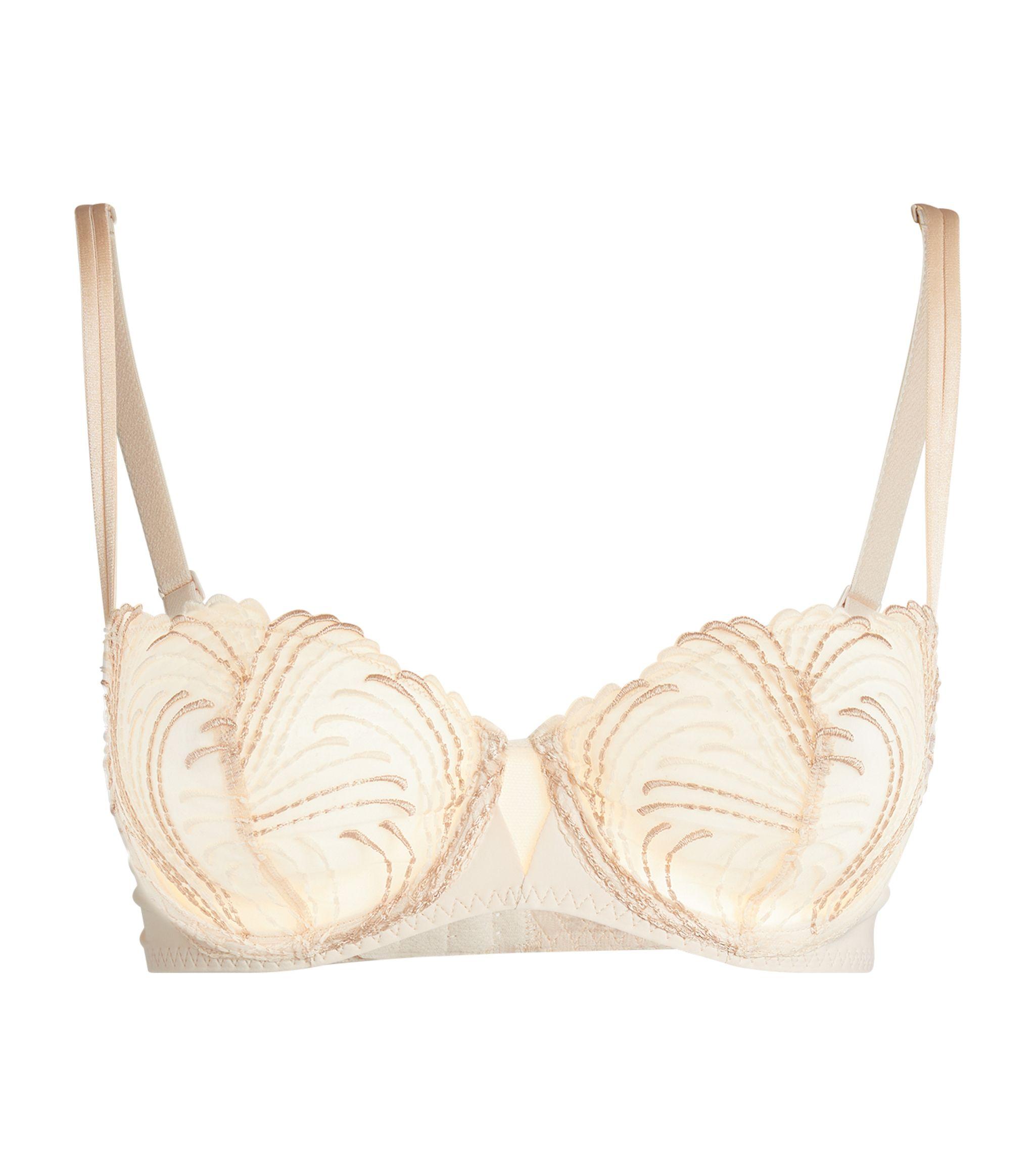 Simone Perele Lace Sheer Half Cup Bra In White Lyst
