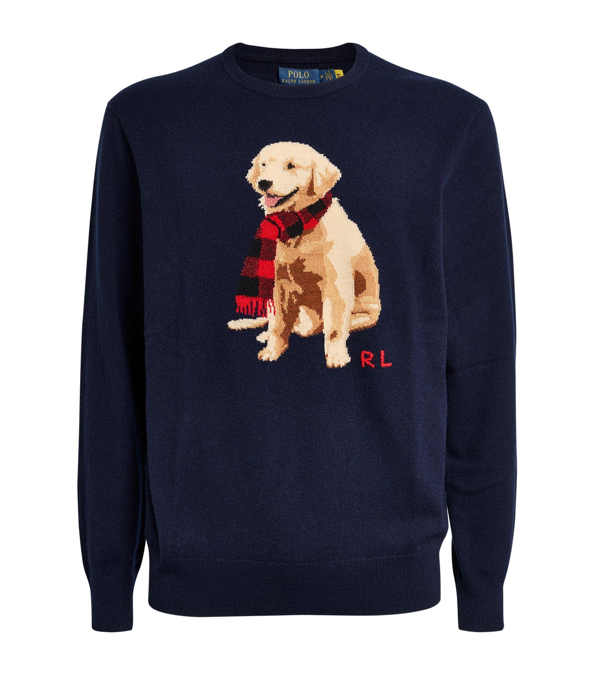 Polo Ralph Lauren Cashmere Golden Retriever Sweater in Blue for Men | Lyst