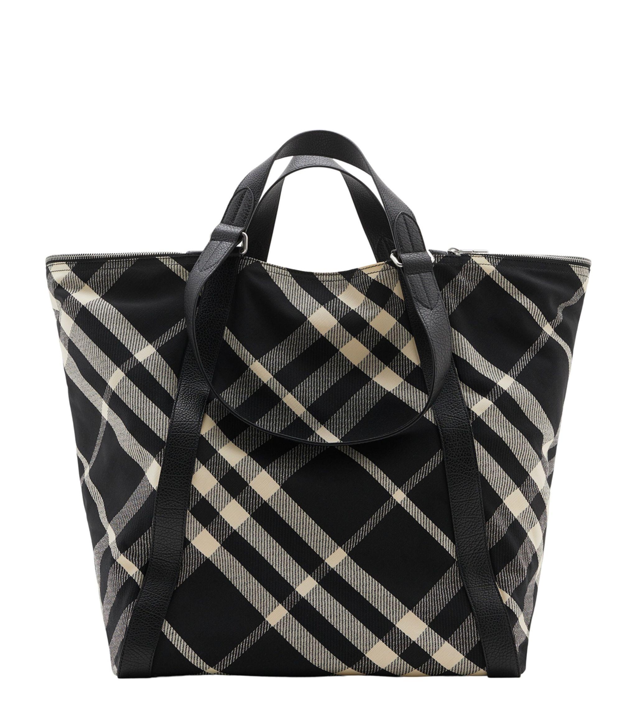 Burberry Check Festival Tote Bag in Black for Men | Lyst