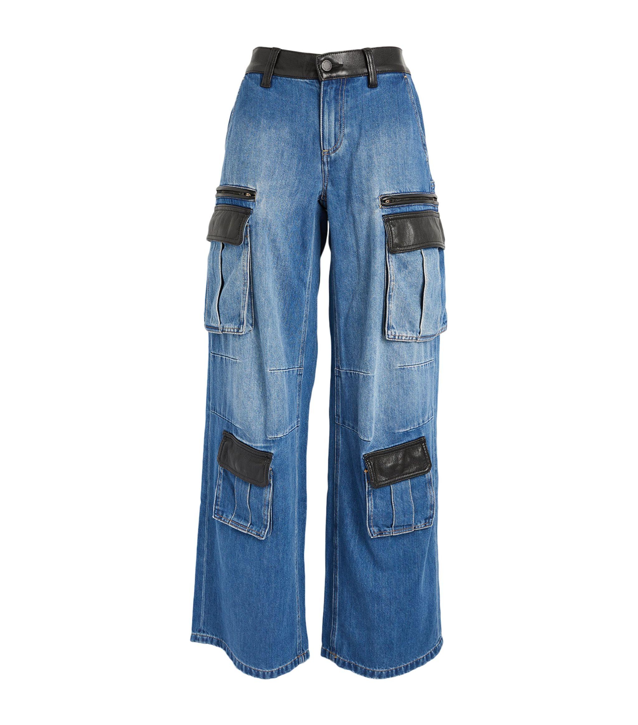 Alice + Olivia Alice + Olivia Joette Low-rise Cargo Jeans in Blue | Lyst Alice + Olivia Alice + Olivia Joette Low-rise Cargo Jeans in Blue | Lyst