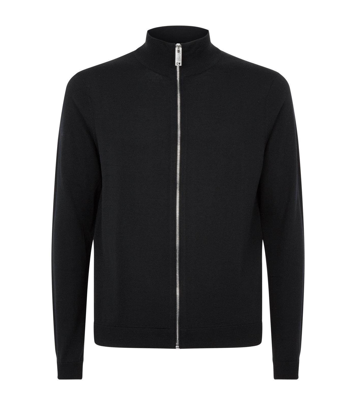 Sandro Wool Turtleneck Cardigan in Black for Men - Lyst