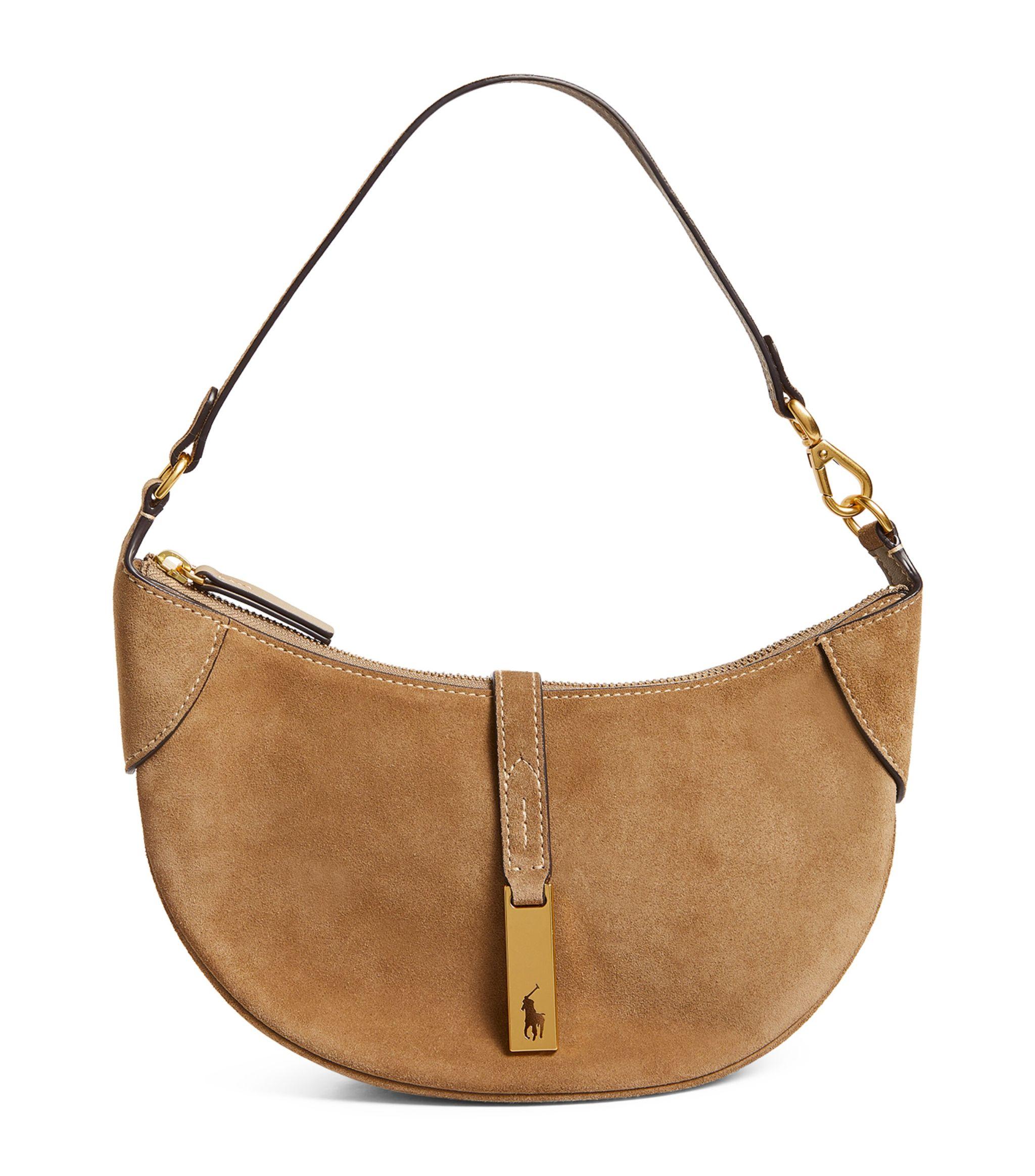 Polo Ralph Lauren Small Suede Polo Id Shoulder Bag in Brown | Lyst UK
