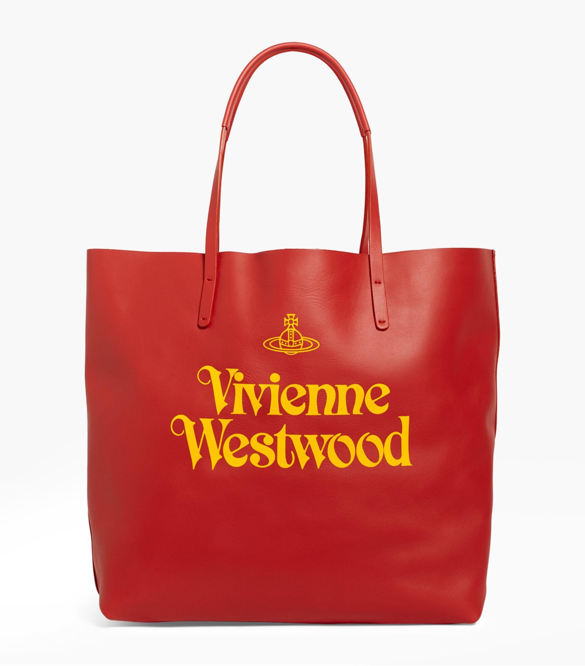 Vivienne Westwood Leather Logo Tote Bag in Red | Lyst Canada