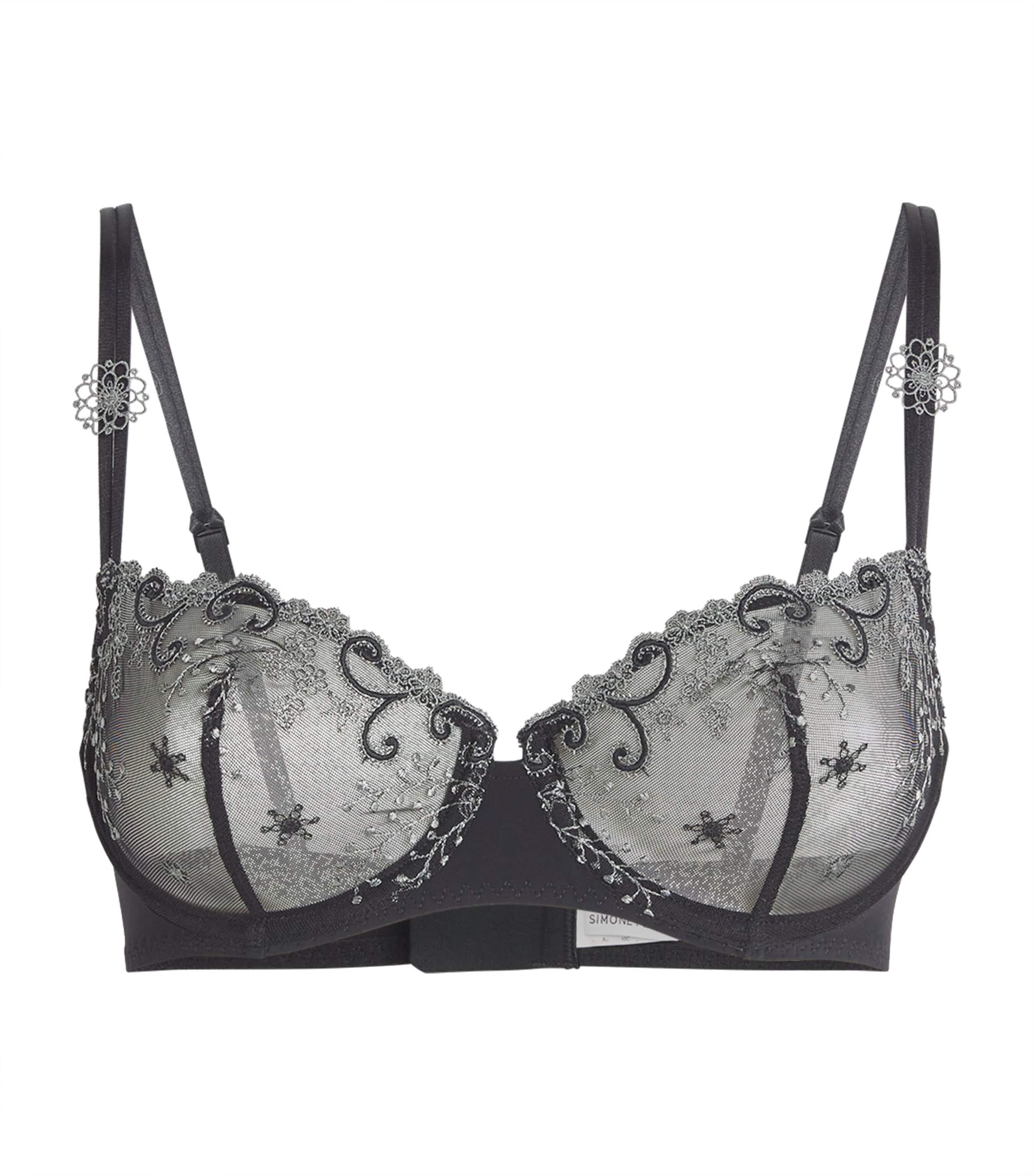 Simone Perele Embellished Délice Half-Cup Bra in Gray | Lyst