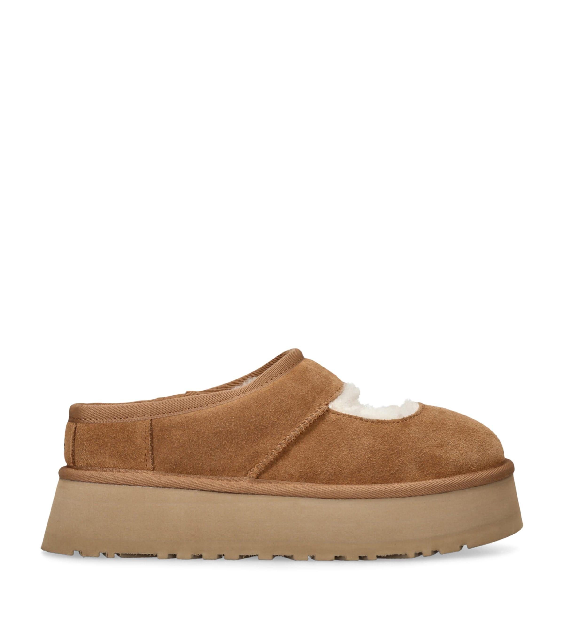UGG Suede Bea Mary Jane Slippers in Brown | Lyst