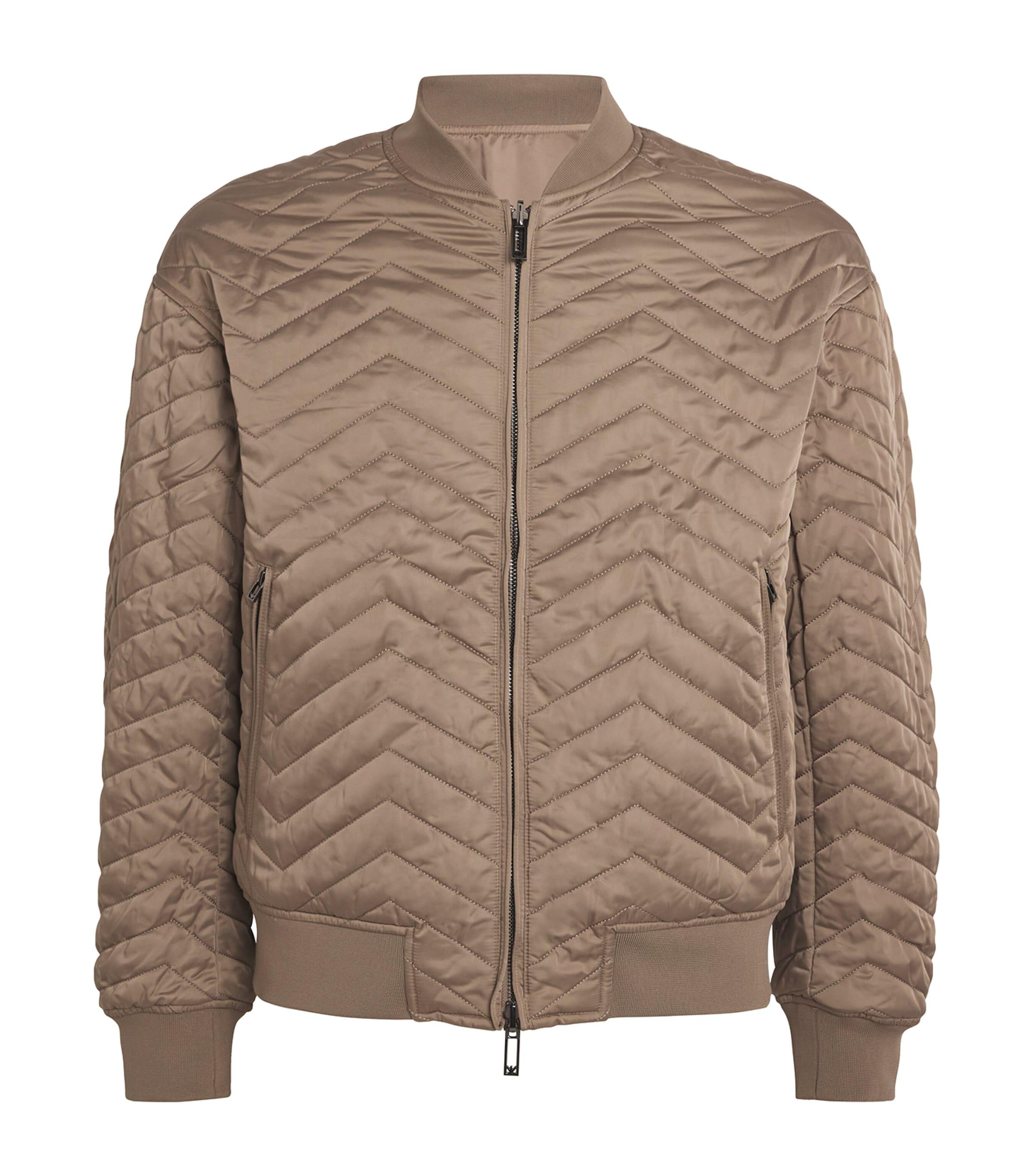 Emporio Armani Reversible Bomber Jacket in Brown for Men | Lyst