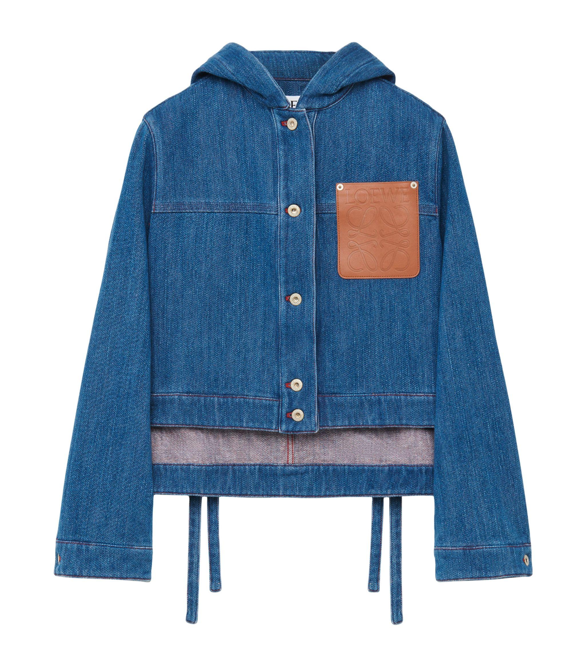 Loewe Cropped Jacket in Blue | Lyst