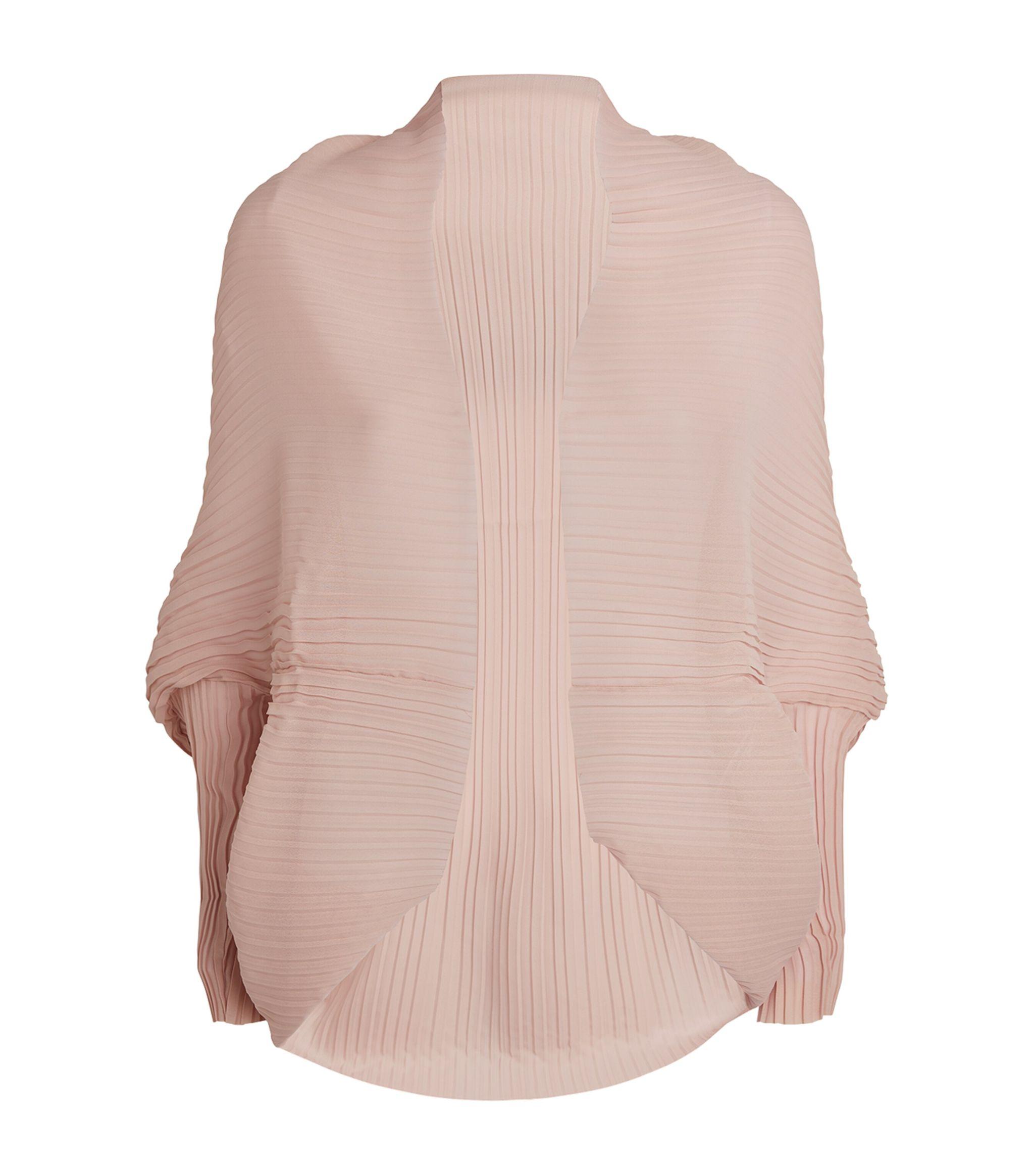 Max Mara Pleated Floc Cardigan in Natural | Lyst