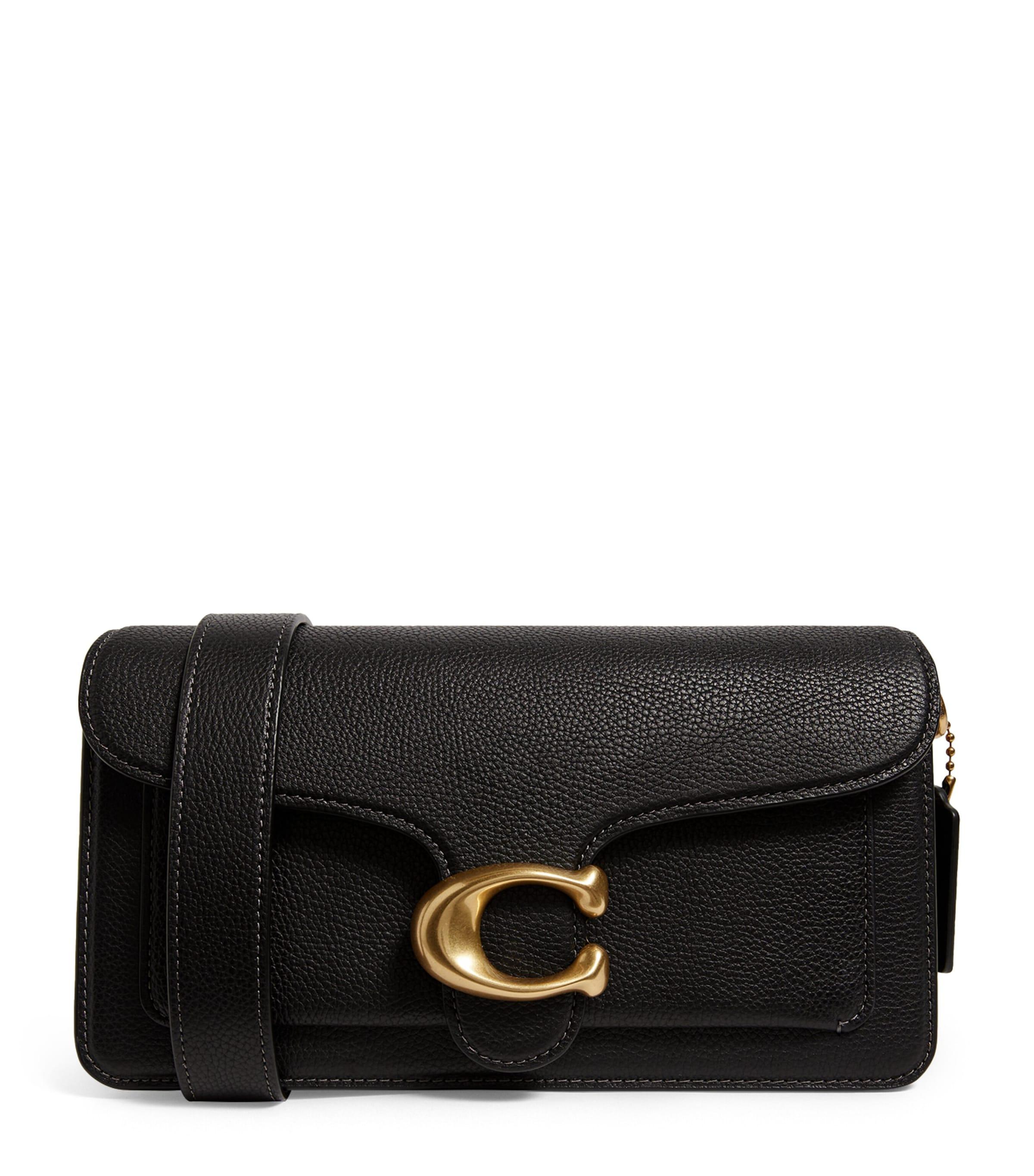 COACH Pebbled Leather Tabby Shoulder Bag in Black | Lyst