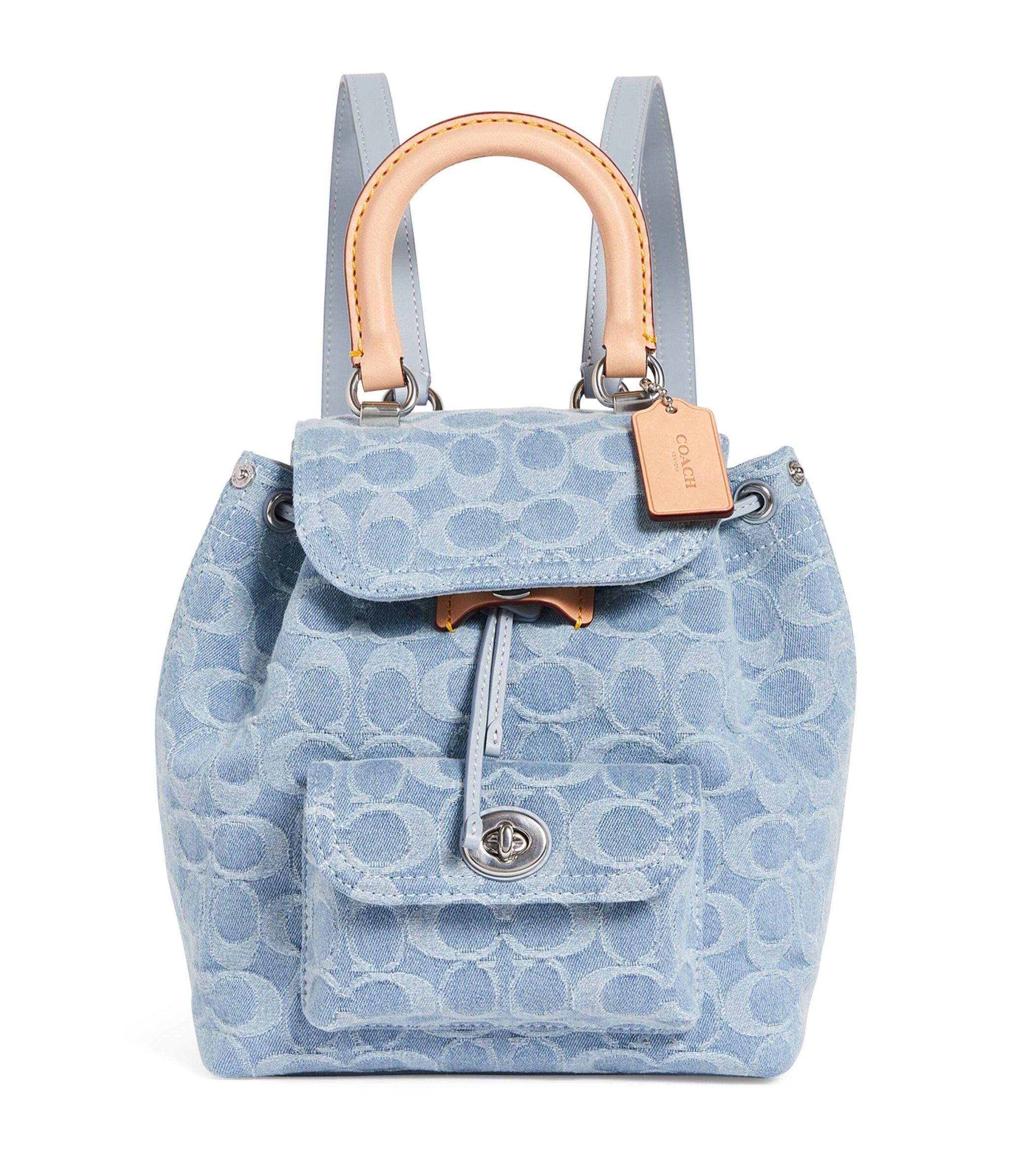 COACH Denim Signature Canvas Backpack in Blue | Lyst UK