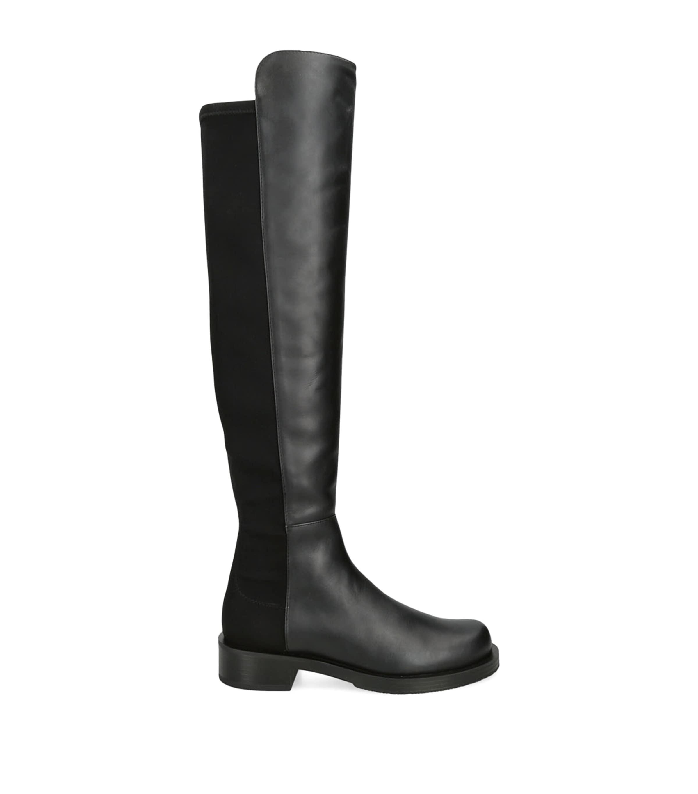 Stuart Weitzman Leather 5050 Bold Over-The-Knee Boots in Black | Lyst