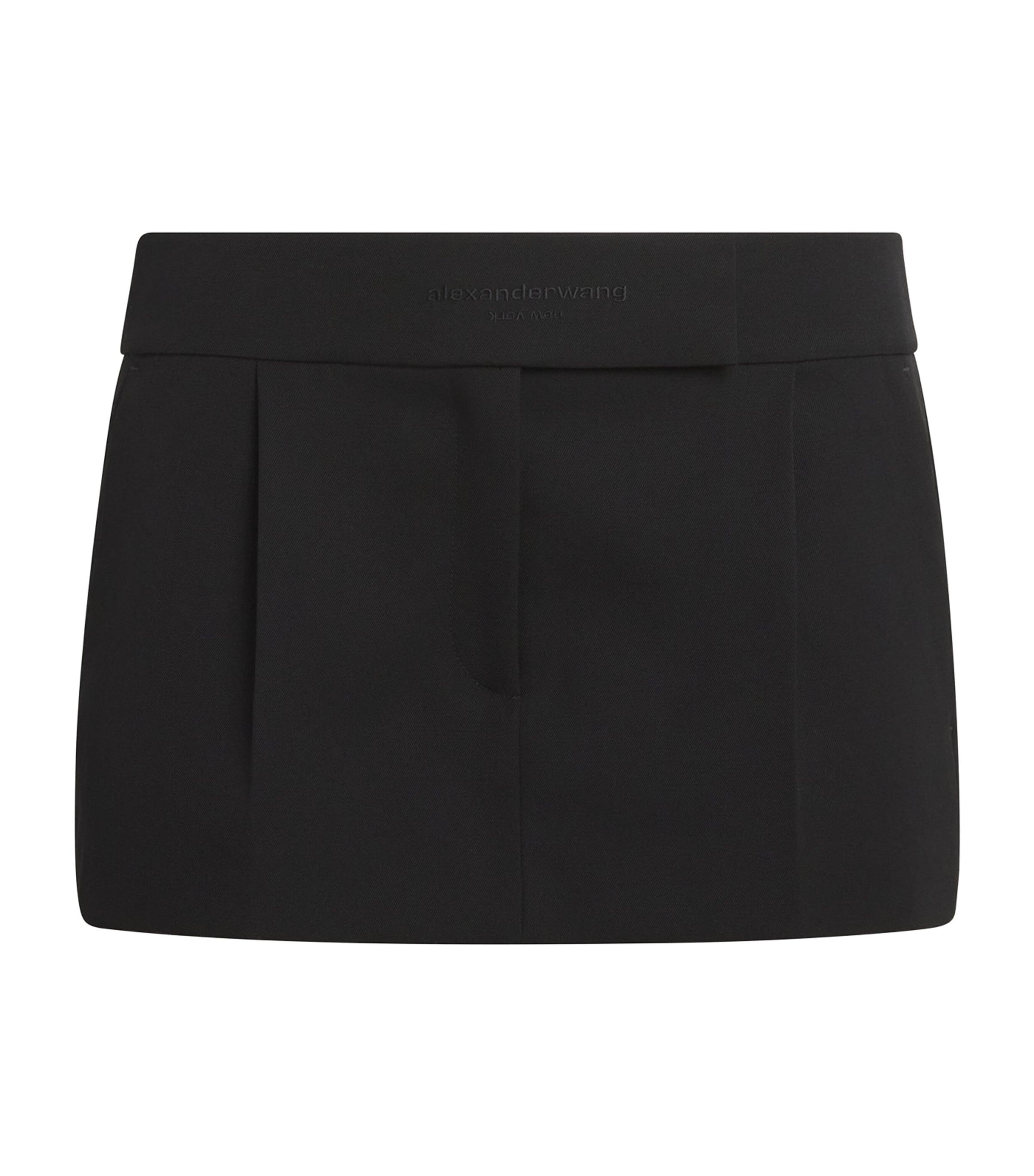 Alexander Wang Wool Low-Rise Mini Skort in Black | Lyst