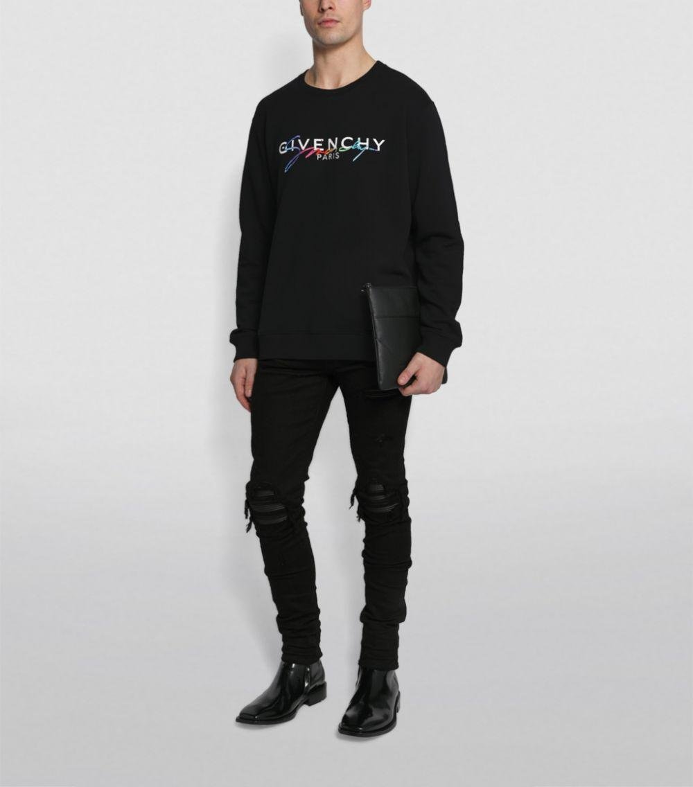 Givenchy Rainbow Signature Logo Sweatshirt in Black for Men Givenchy Rainbow Signature Logo Sweatshirt in Black for Men
