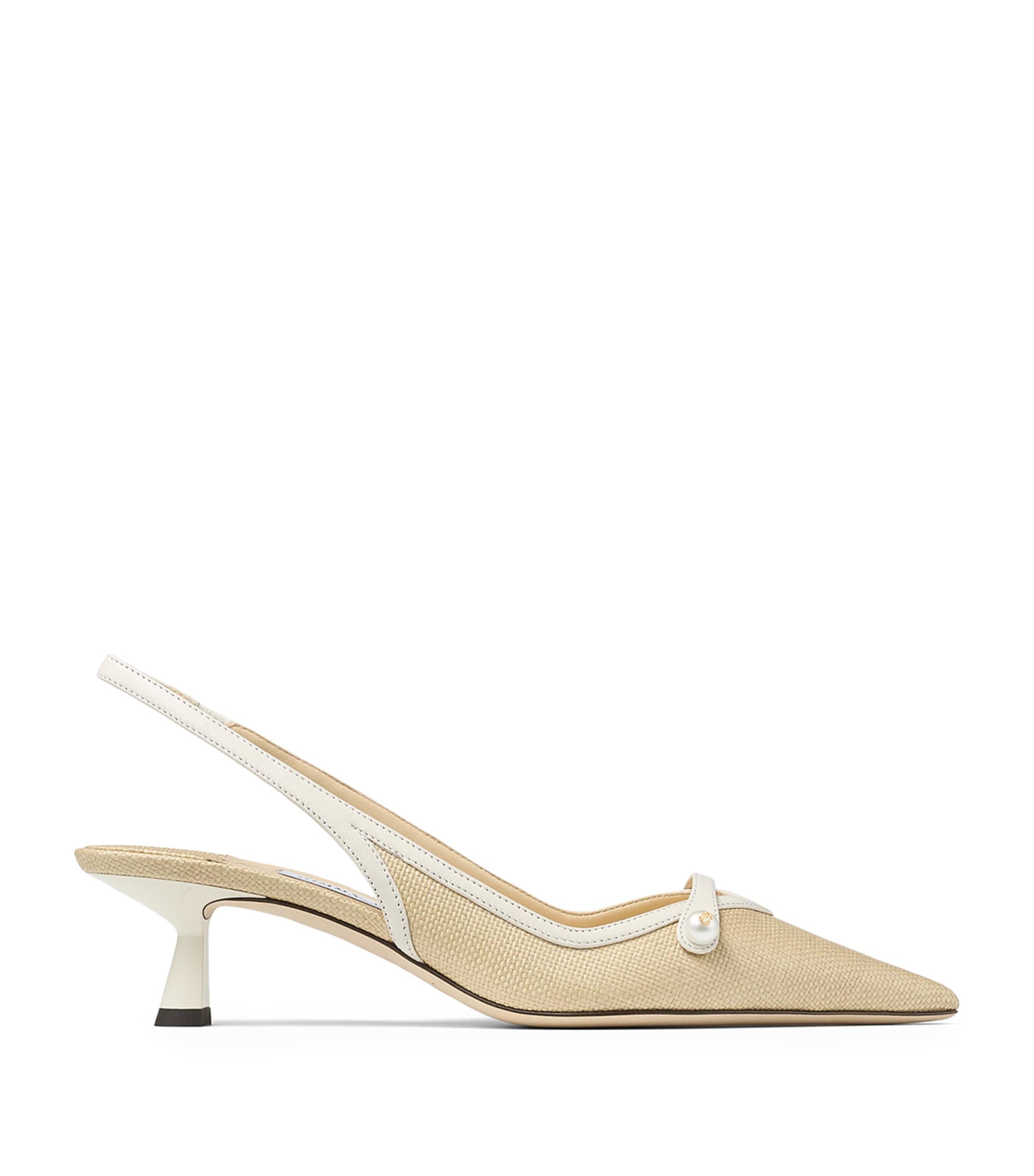 Jimmy Choo Amita 45 Jute Slingback Pumps in Natural | Lyst