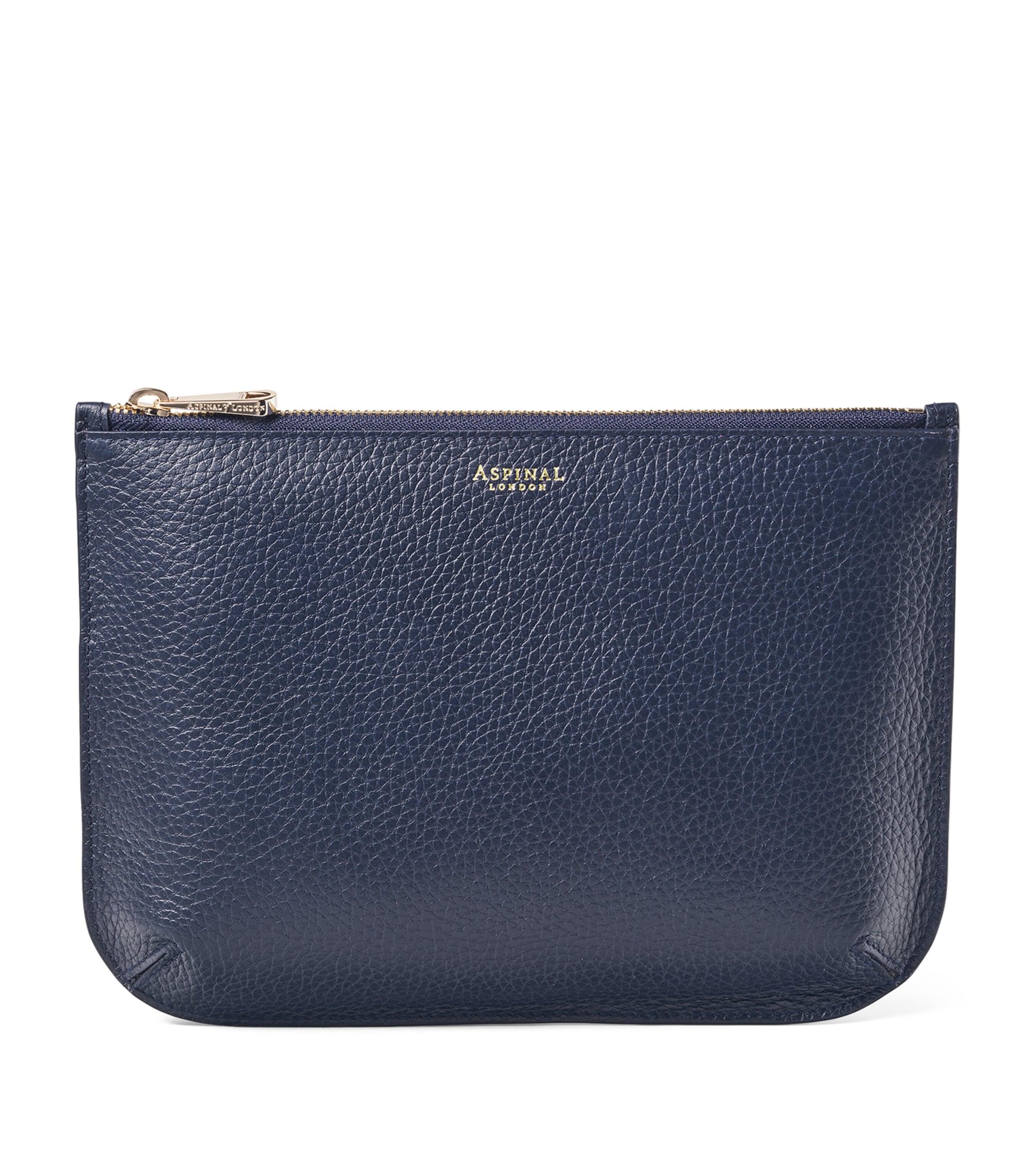 Aspinal of London Leather Ella Pouch in Blue | Lyst
